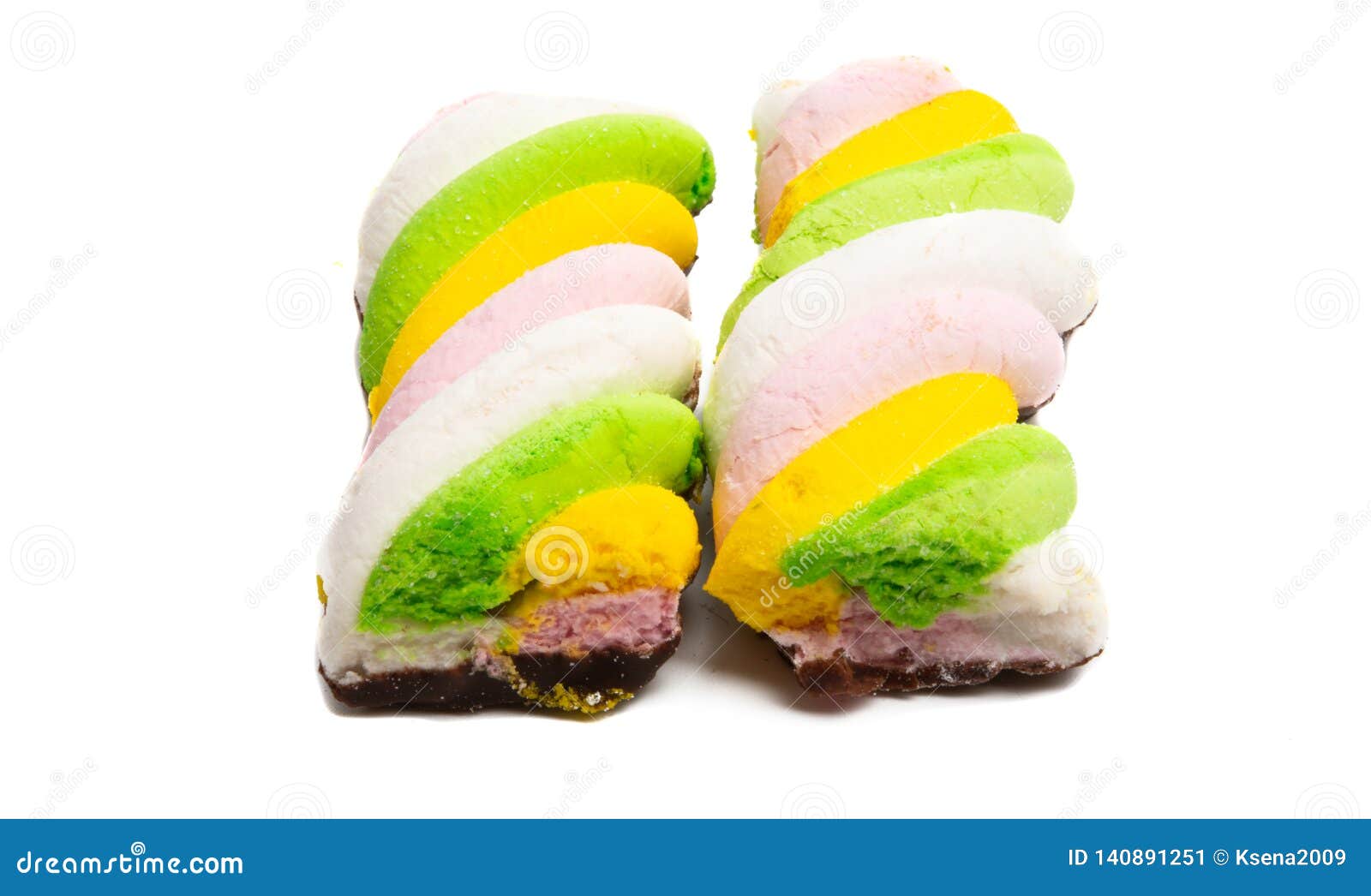 Colored Marshmallows Isolated Stock Image - Image of soft, sticky ...