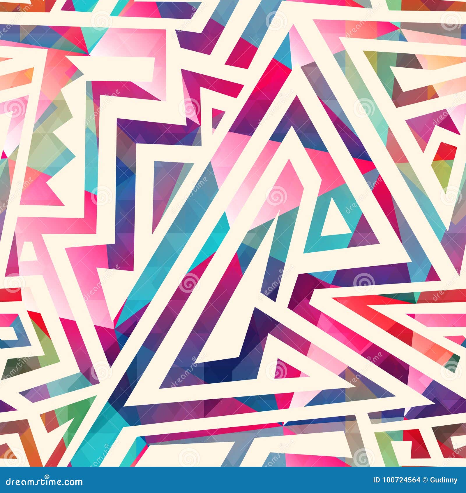 Colored Maze Seamless Pattern Stock Vector - Illustration of decor ...