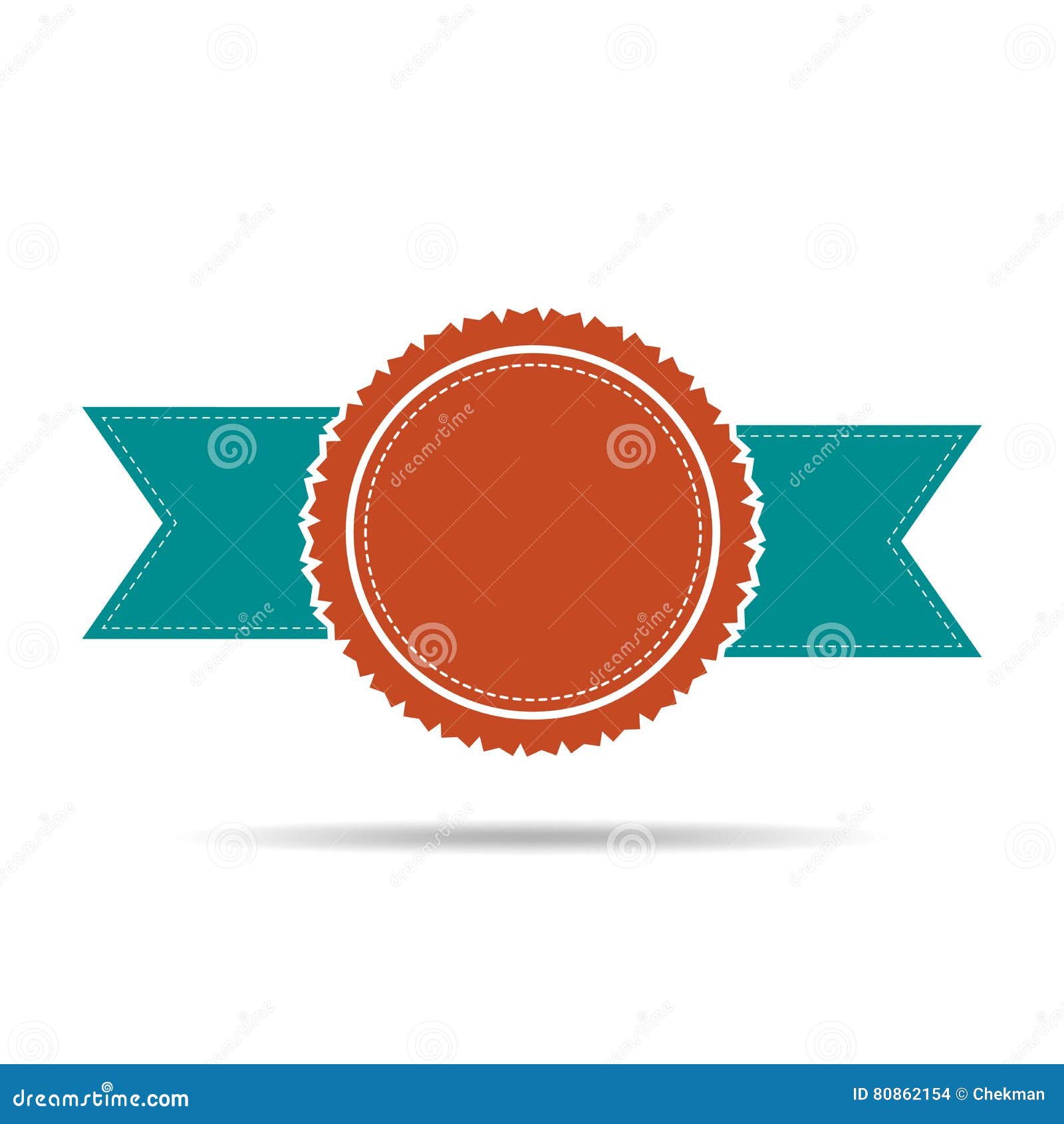 Colored Medal Icon with Ribbon. Vector Illustration. Stock Illustration ...