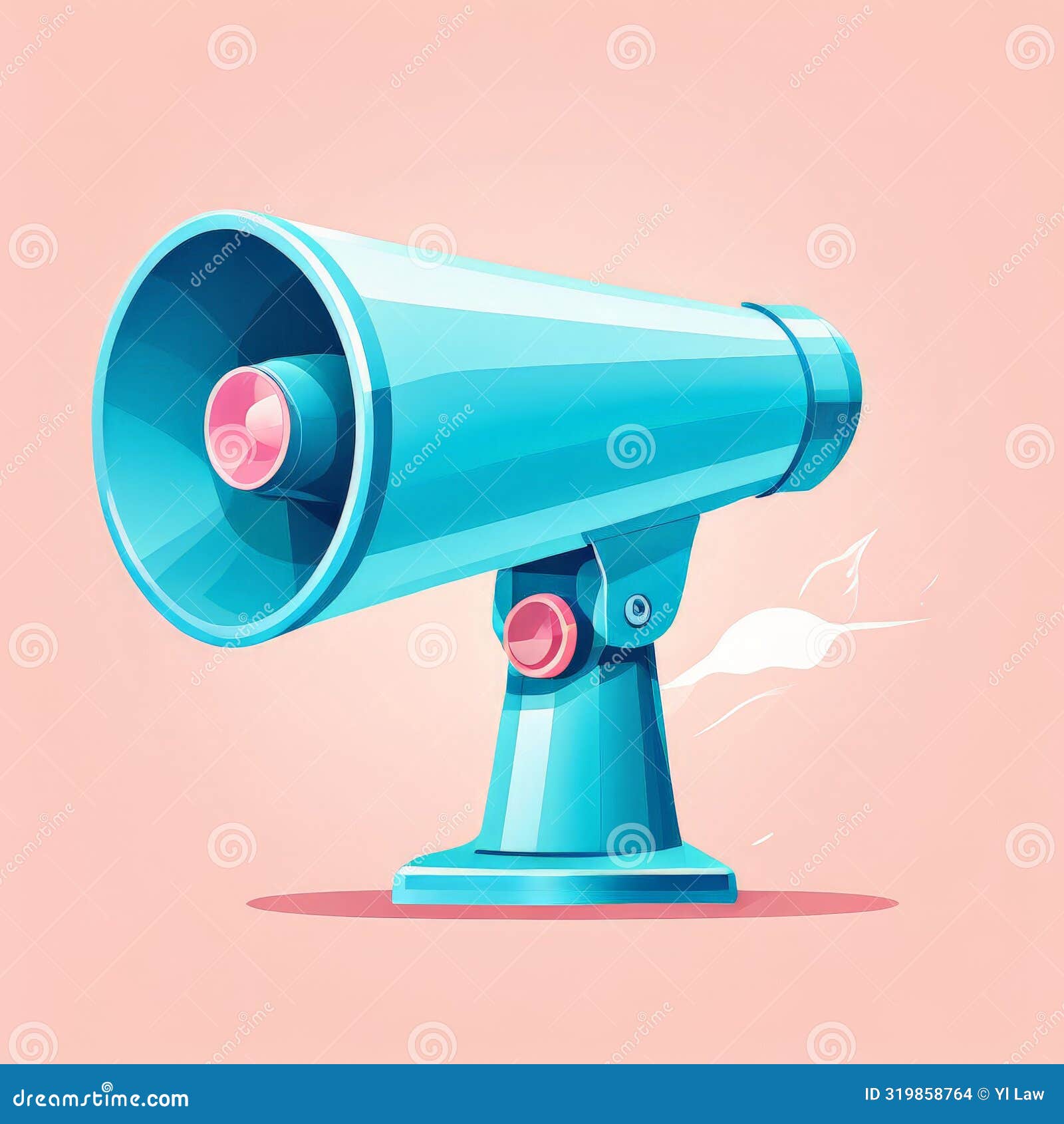 Colored Megaphone Speaker, View from Different Angle Stock Illustration ...