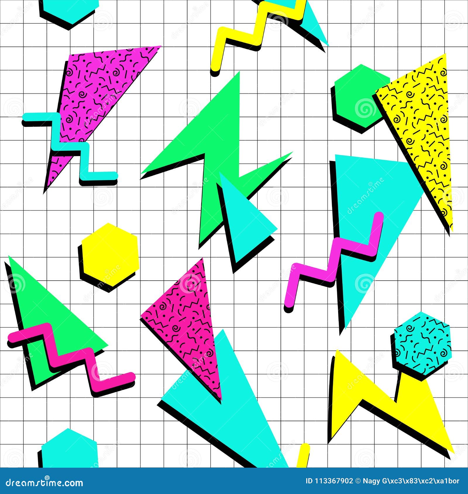 COLORED MEMPHIS STYLE SEAMLESS PATTERN. GEOMETRIC ELEMENTS TEXTURE. 80S ... COLORED MEMPHIS STYLE SEAMLESS PATTERN. GEOMETRIC ELEMENTS TEXTURE. 80S ...