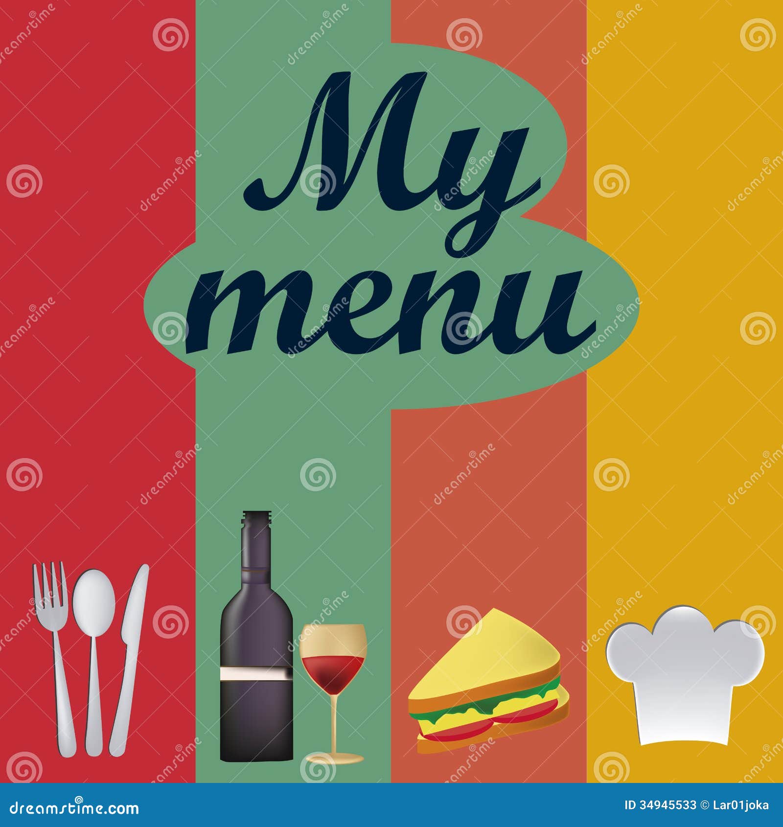 Colored menu stock illustration. Illustration of light - 34945533