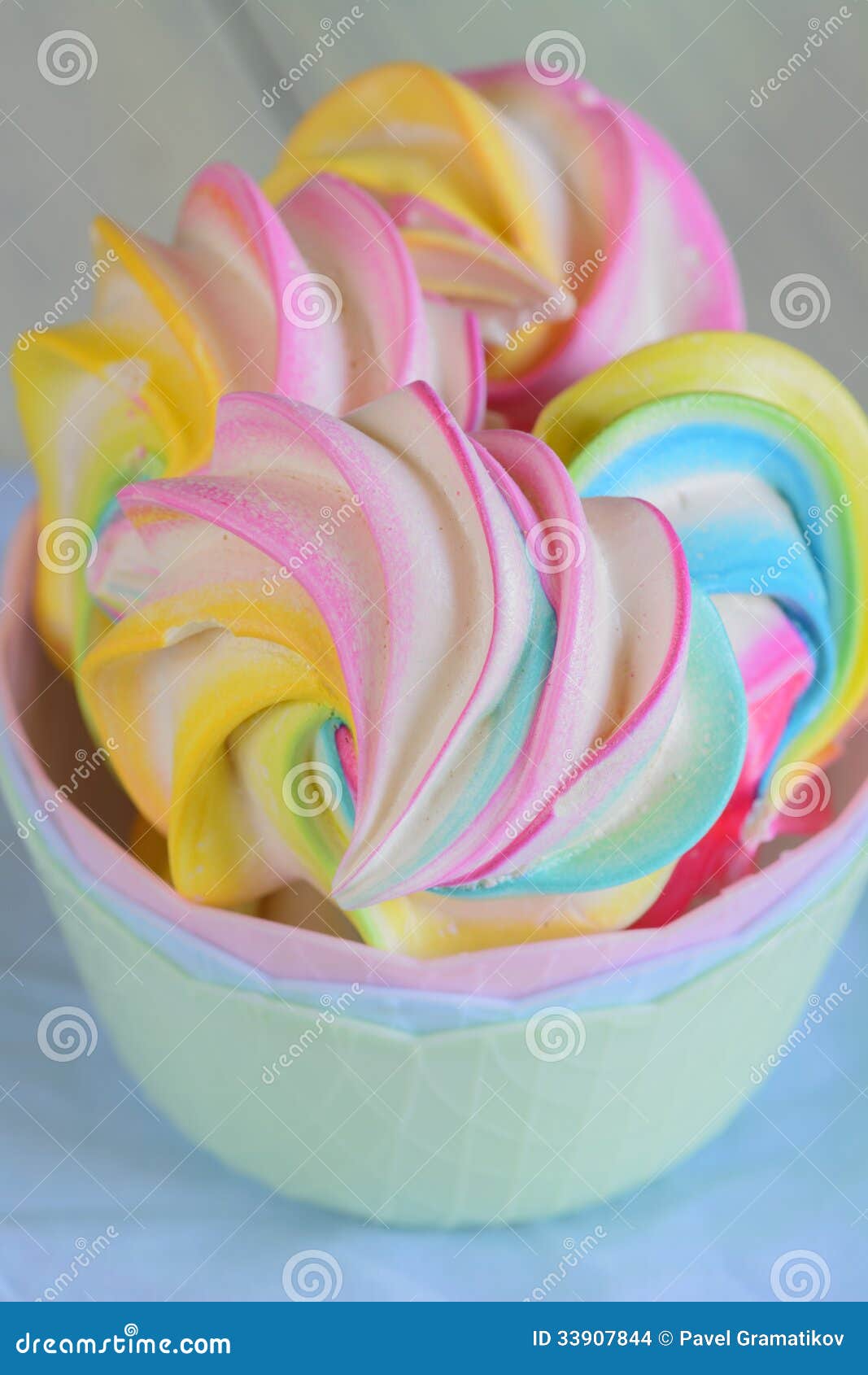 Colored meringues stock photo. Image of romantic, pink - 33907844