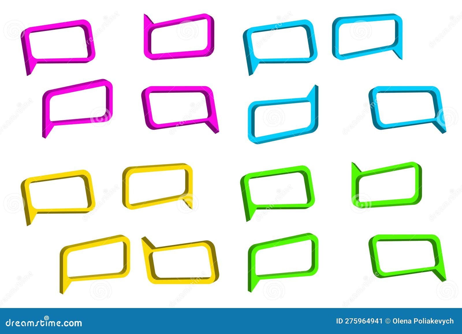 Colored Message Frames. Dialog, Chat Speech Bubble. Vector Illustration ...