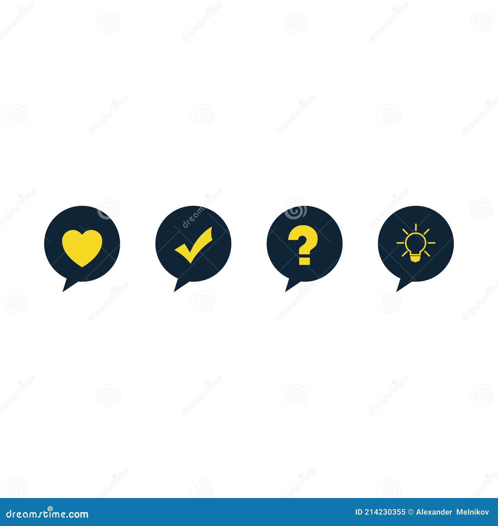 Colored Message Icons Set. Vector Illustration Eps 10 Stock Vector ...