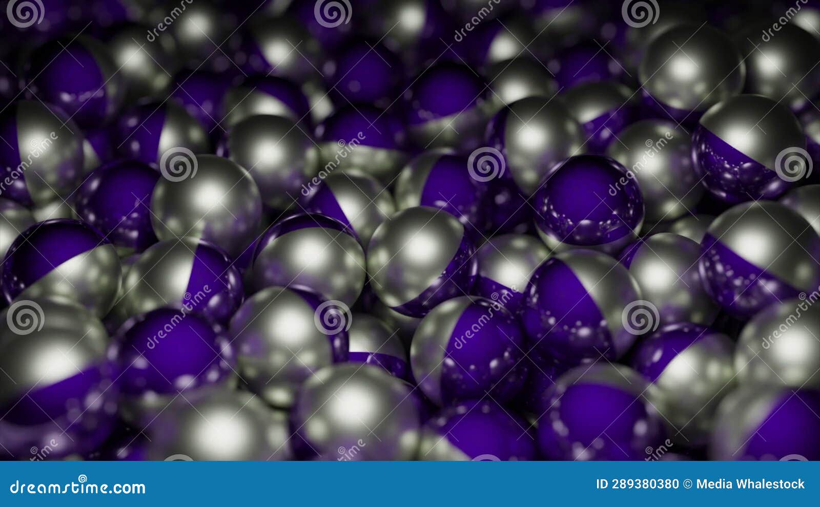 Colored Metal Balls Move in Stream. Design. Metal 3d Balls Move in ...