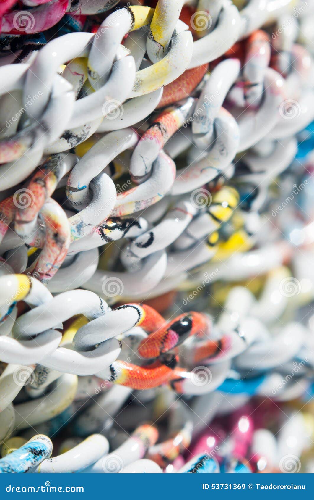Colored metal chain stock image. Image of beautiful, bright - 53731369