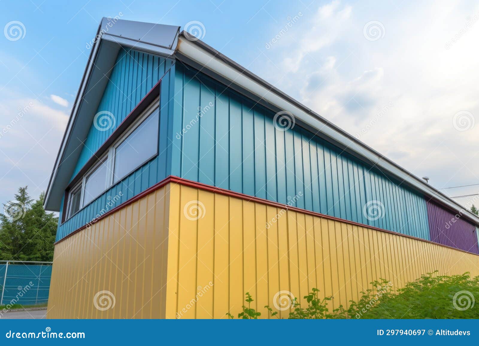 Colored Metal Cladding on a Modern Loft Building Stock Image - Image of ...