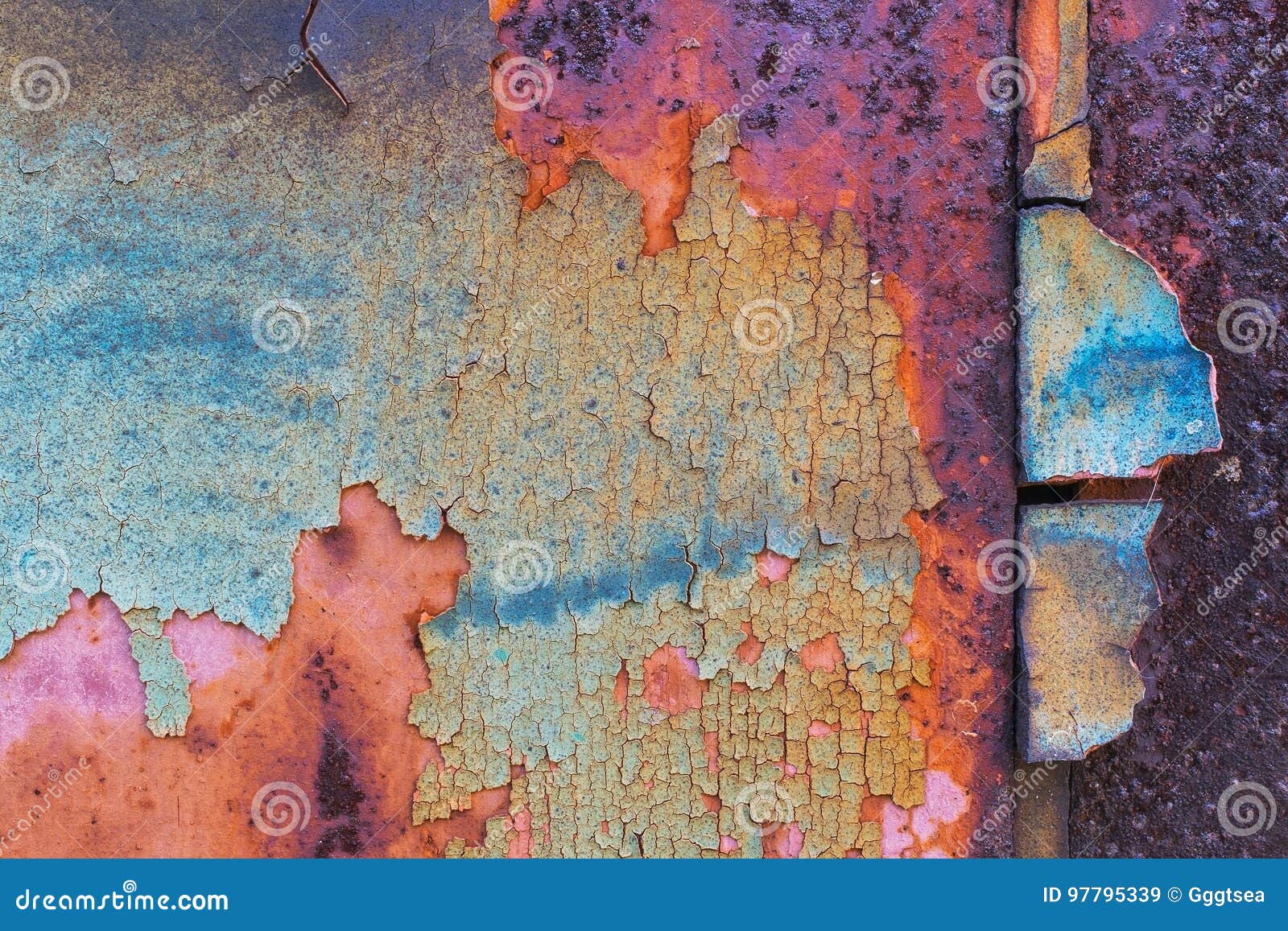 Colored Metal Painted Cracks Texture Stock Image - Image of colored ...