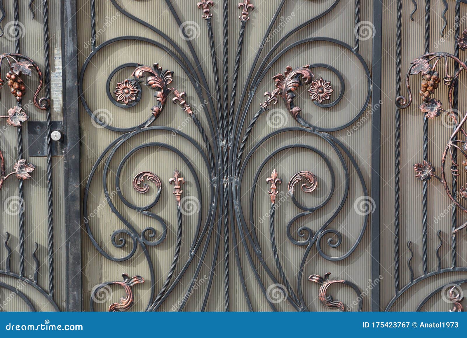 Colored Metal Texture of Black Forged Rods in a Pattern Stock Image ...