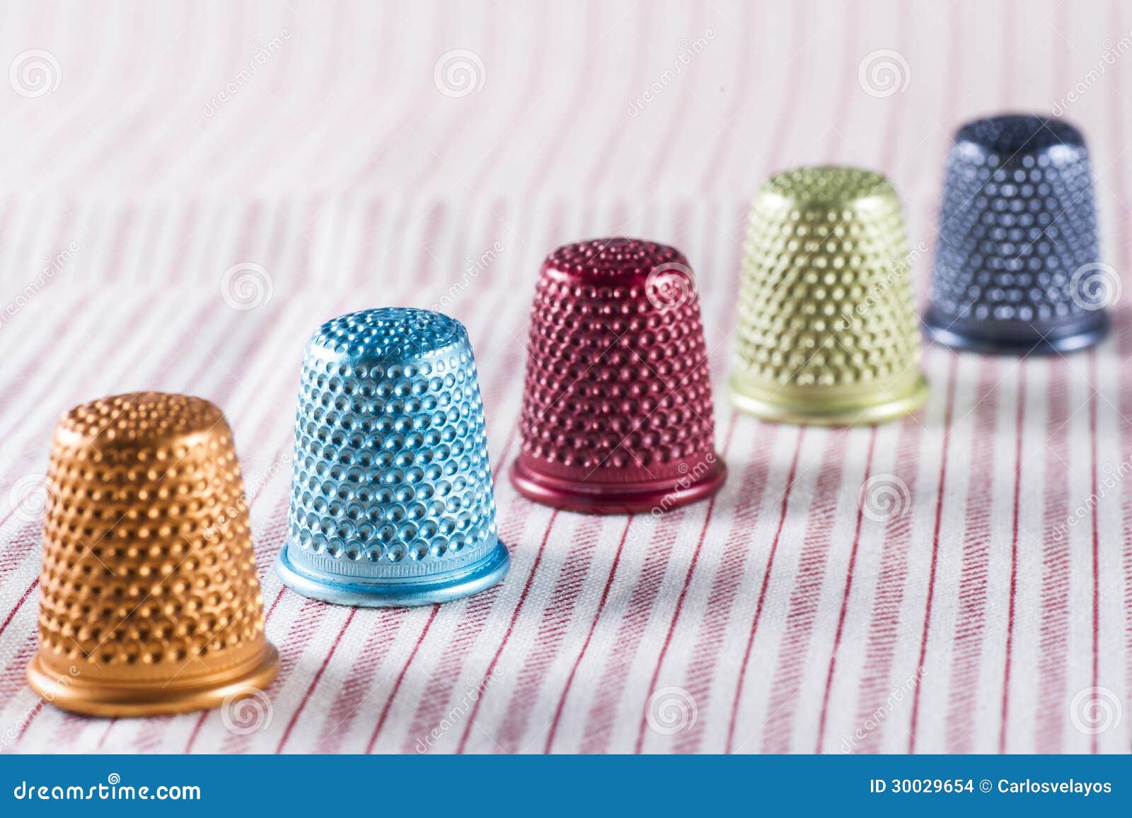 Colored Metallic Thimbles stock photo. Image of fabric - 30029654