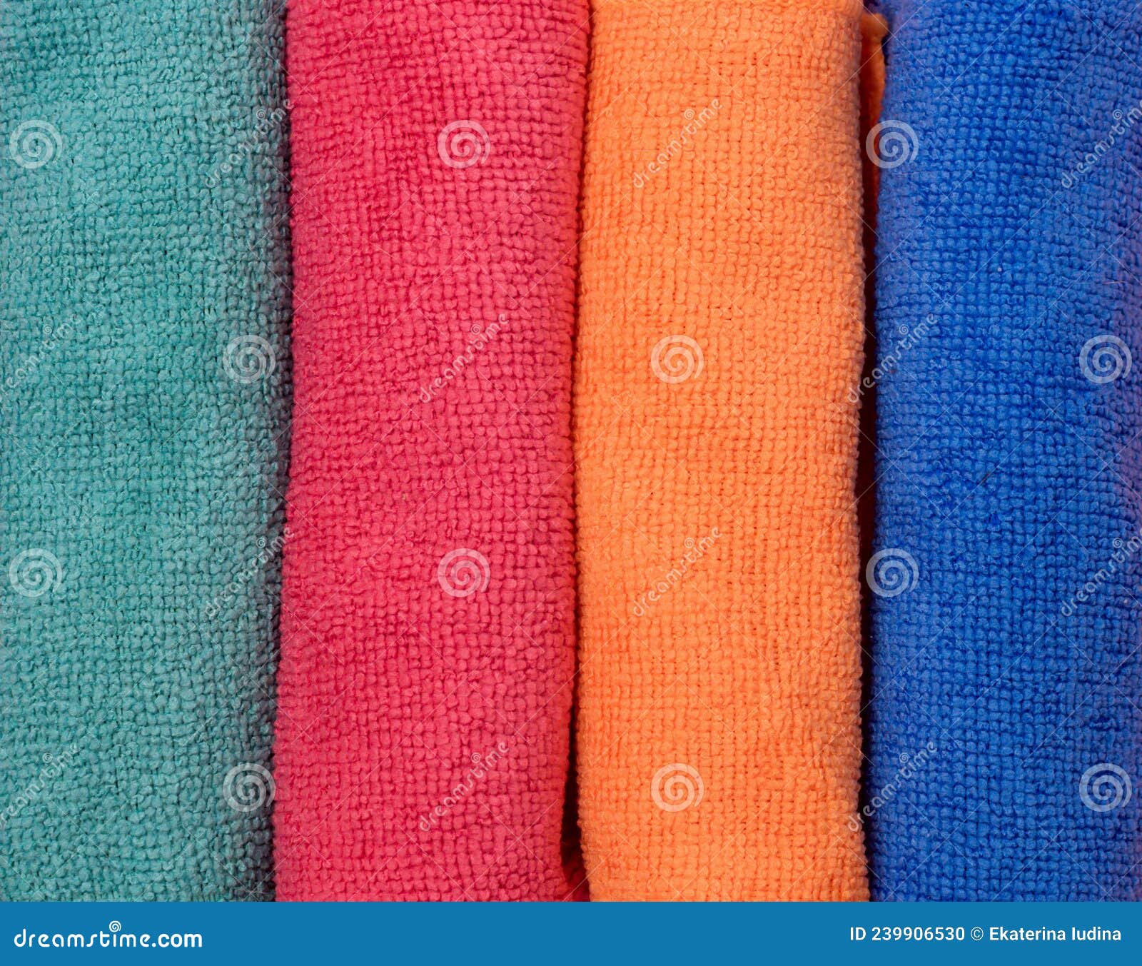 Colored Microfiber Napkins for Cleaning a Top View on a Pink Background ...
