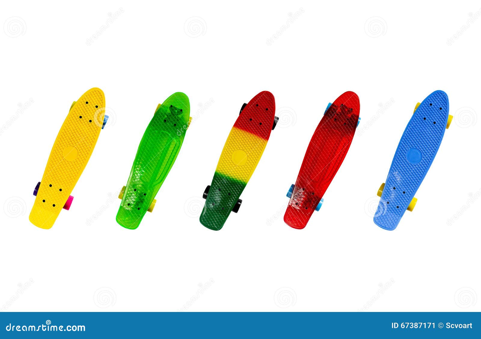 Colored Mini Skateboards Isolated Stock Image - Image of roller, moving ...
