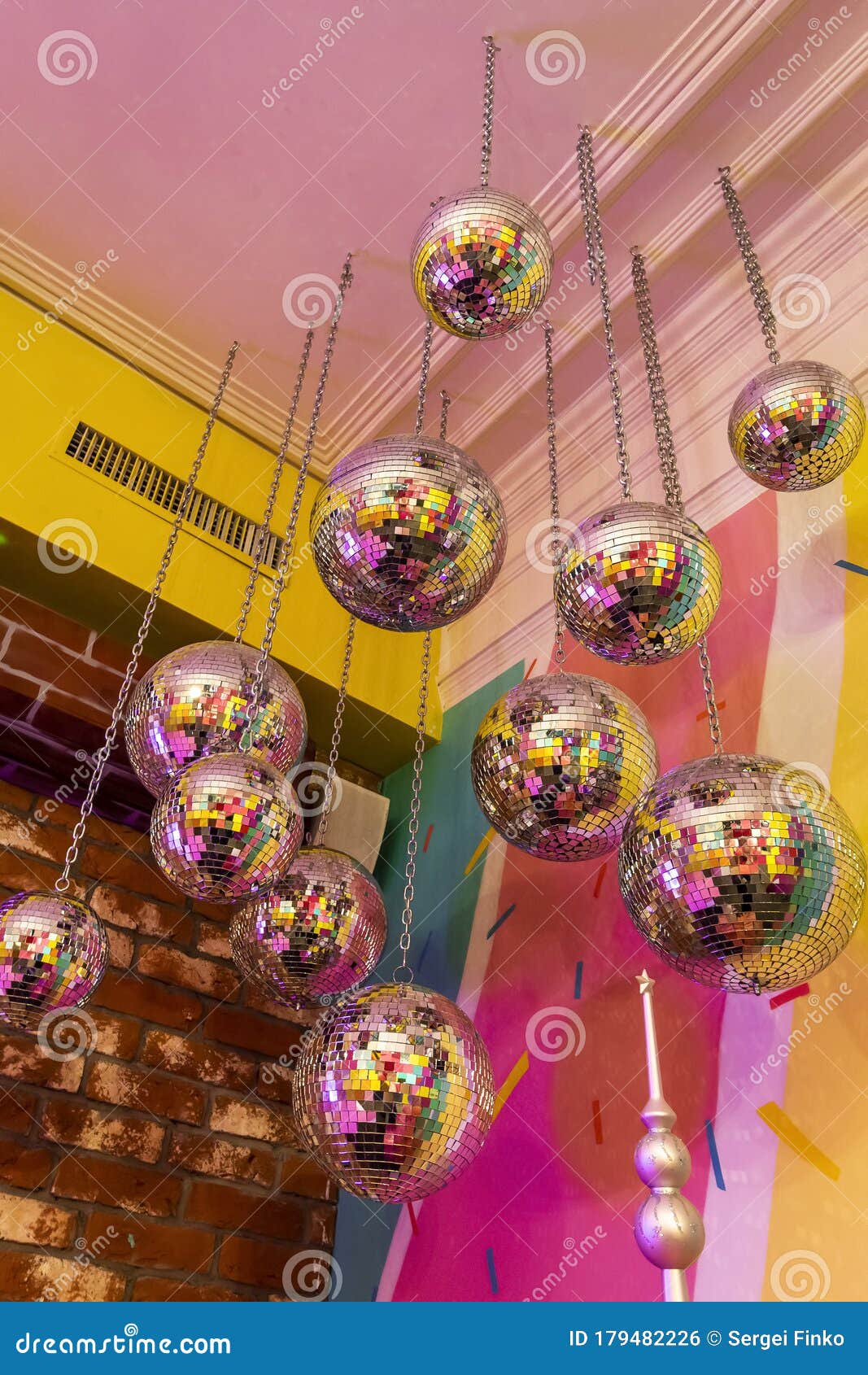 Colored mirror balls stock photo. Image of beautiful - 179482226