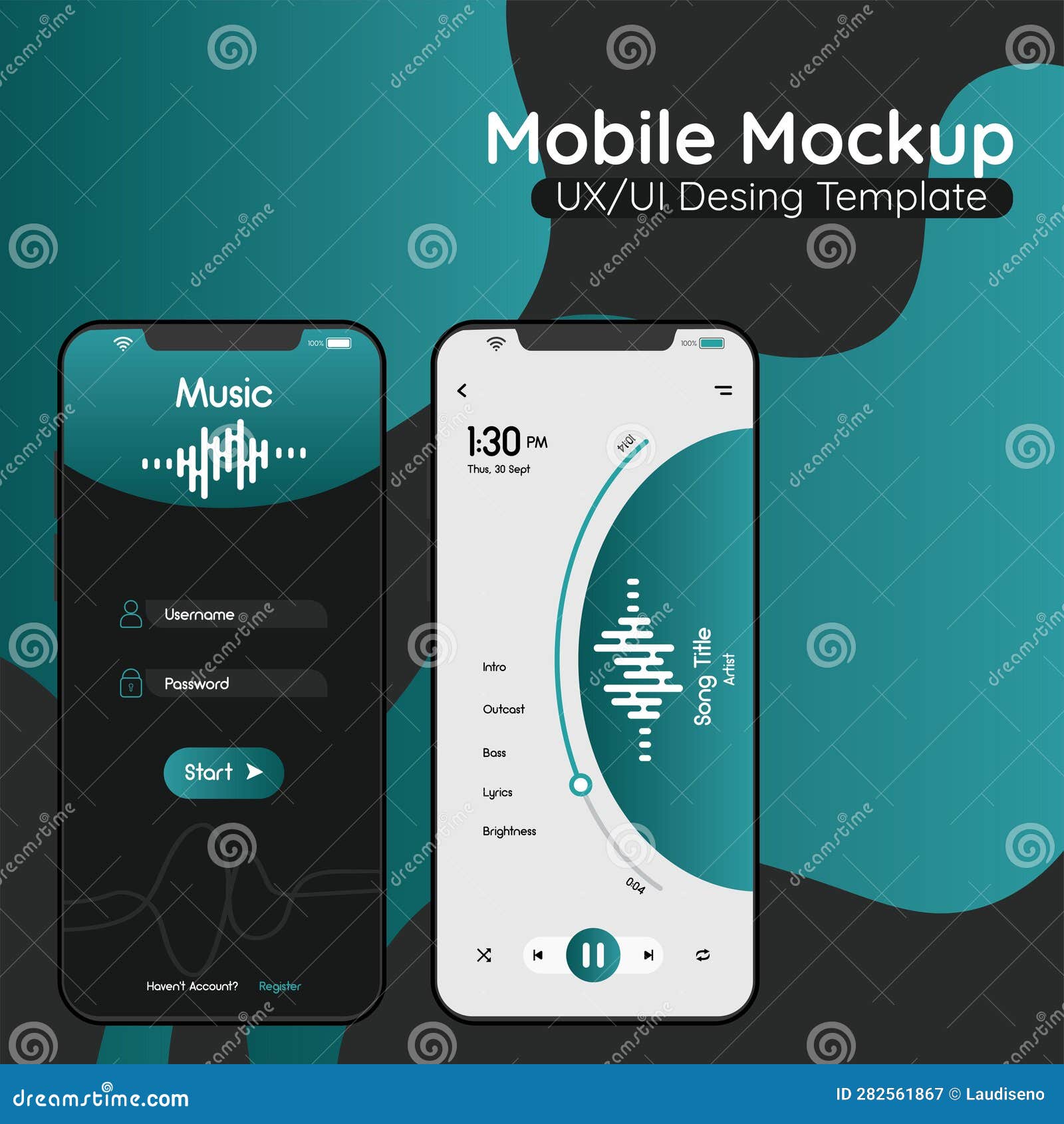 Colored Mobile App Mockup Templates Vector Stock Vector - Illustration ...