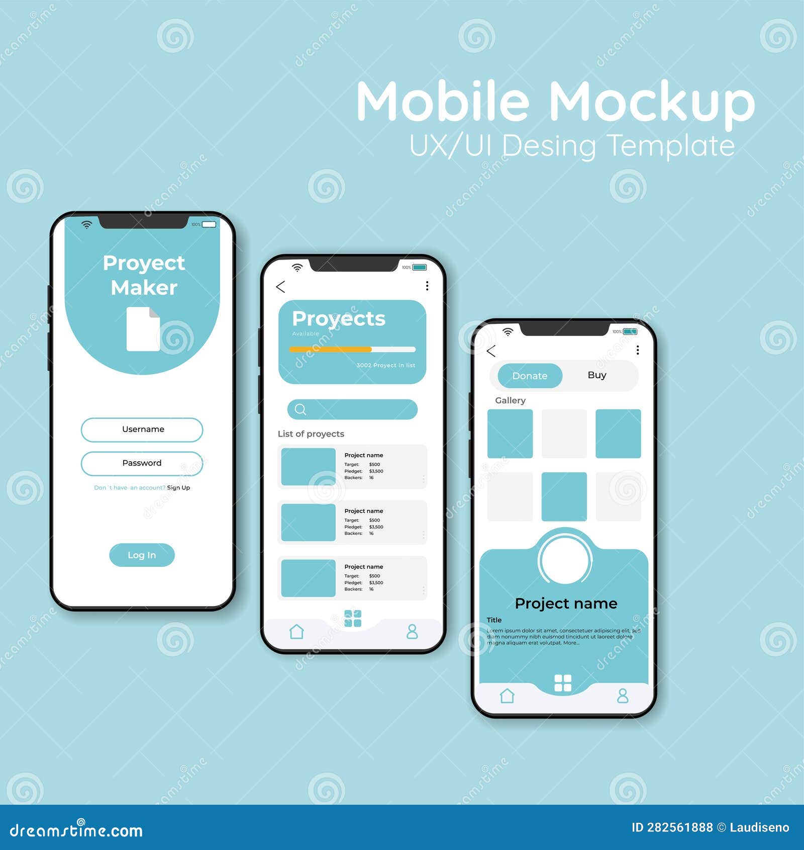 Colored Mobile App Mockup Templates Vector Stock Vector - Illustration ...