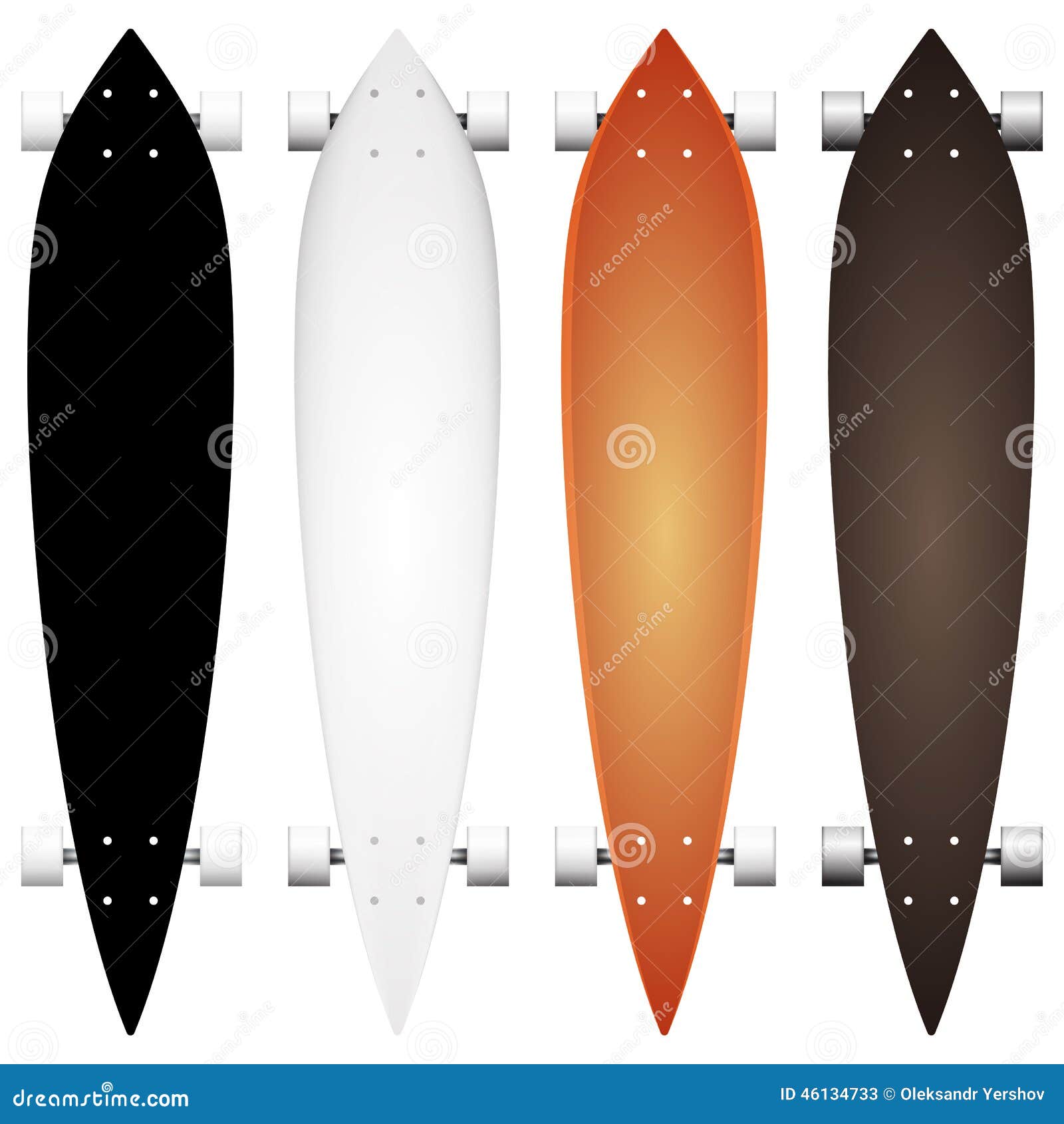 Colored Mock-up for Longboards Stock Vector - Illustration of lifestyle ...