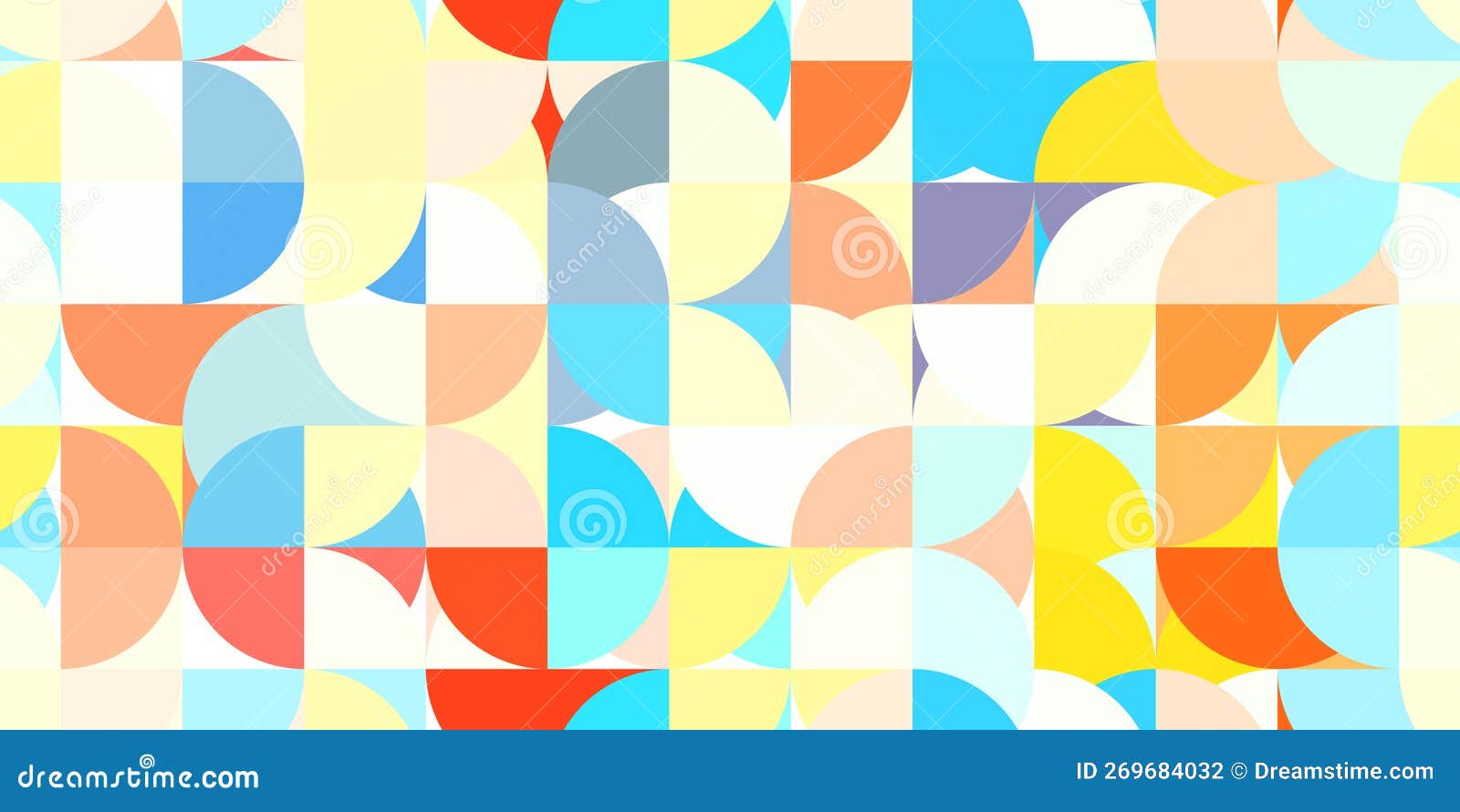 Colored Modern Geometry Half Circles Backgrounds. Rounded Colorful ...