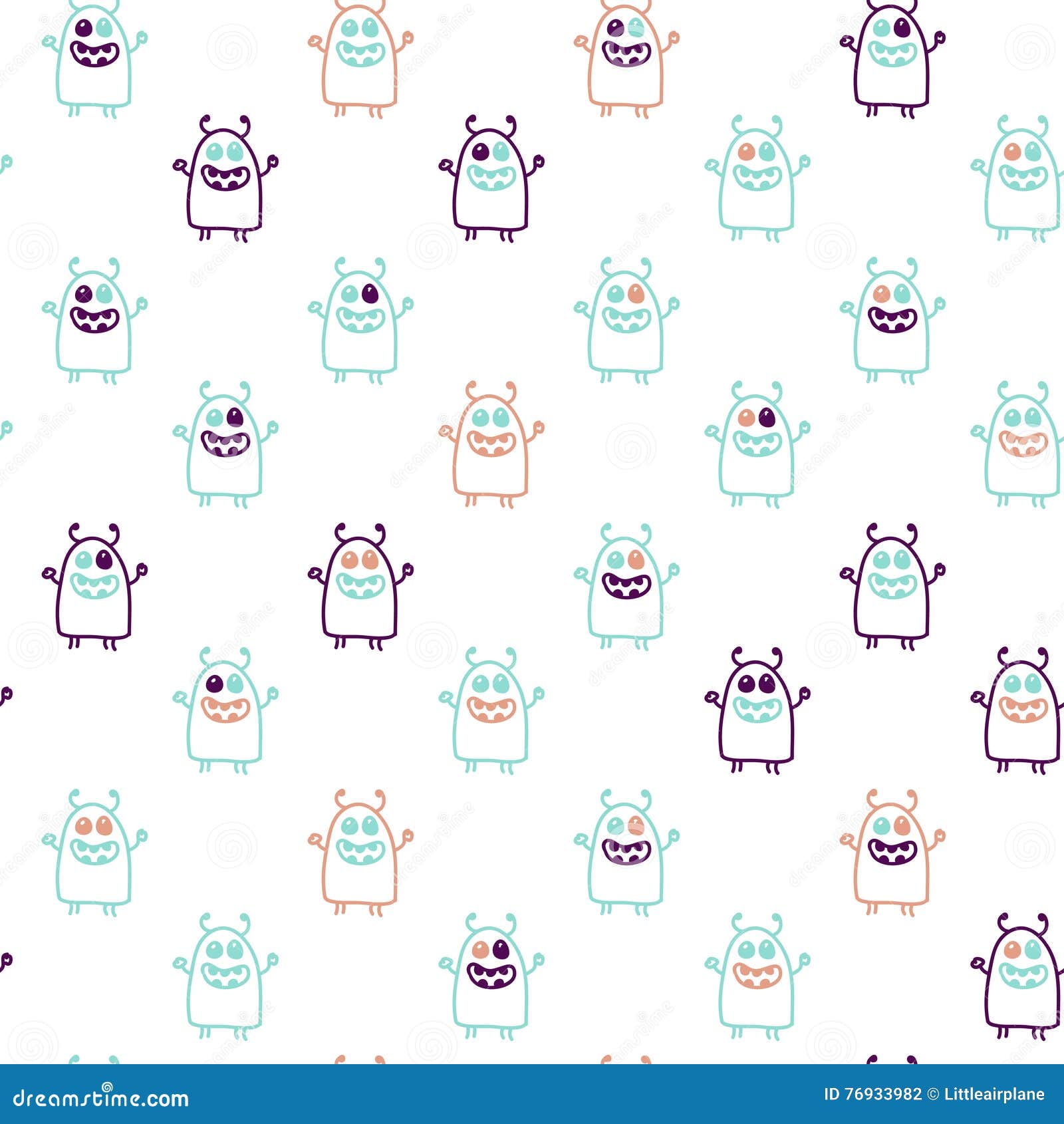 Colored monster pattern stock vector. Illustration of cool - 76933982