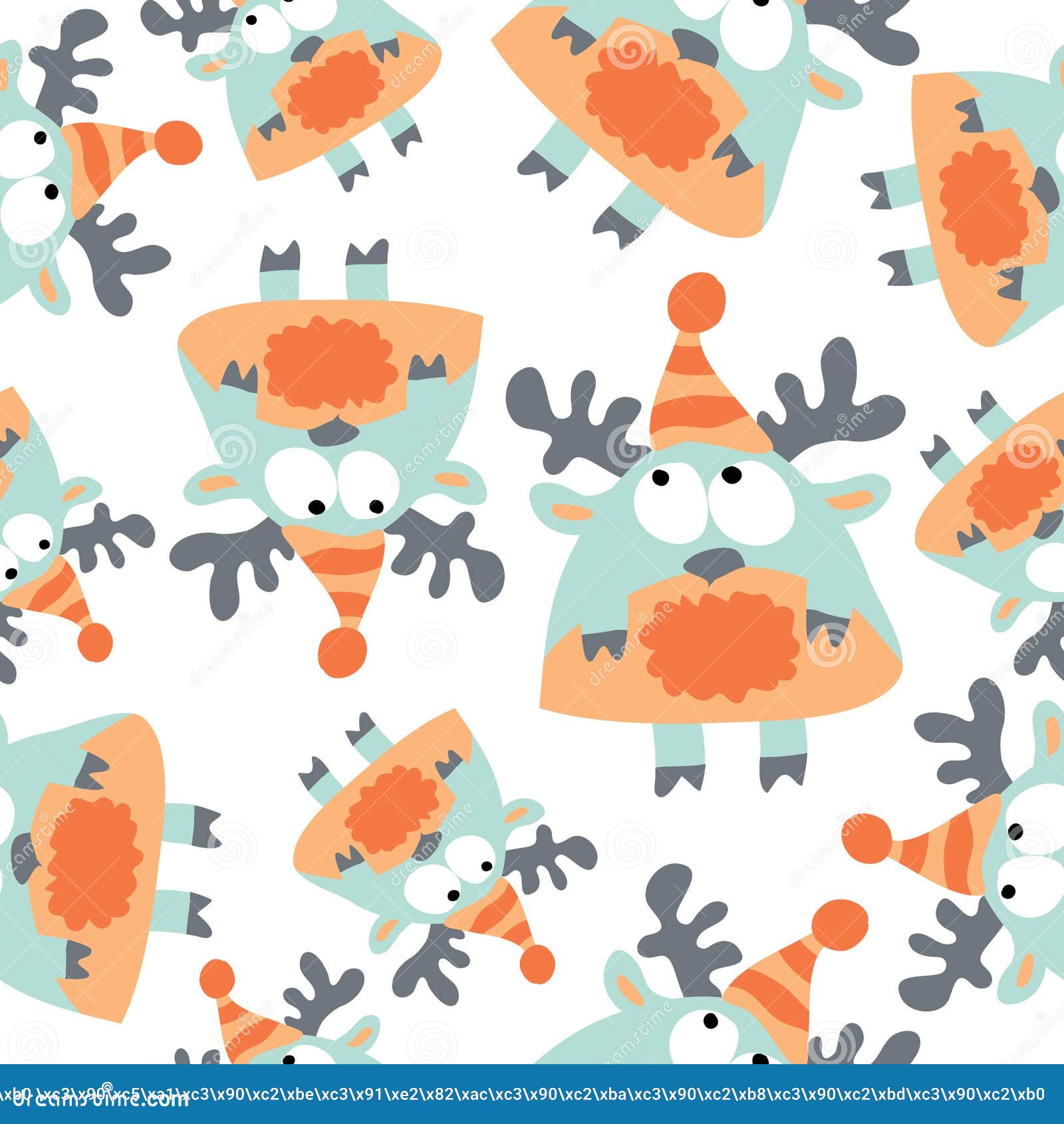 Colored Moose in Retro Style, Seamless Pattern, Stock Vector ...