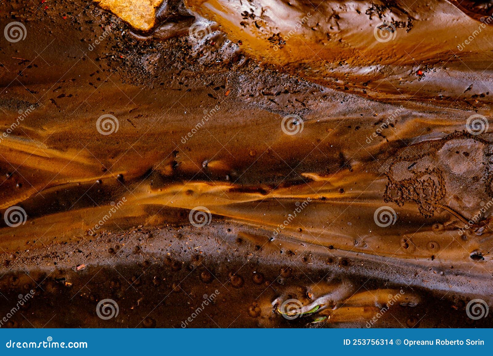 Colored mud river, stock photo. Image of outdoor, hill - 253756314