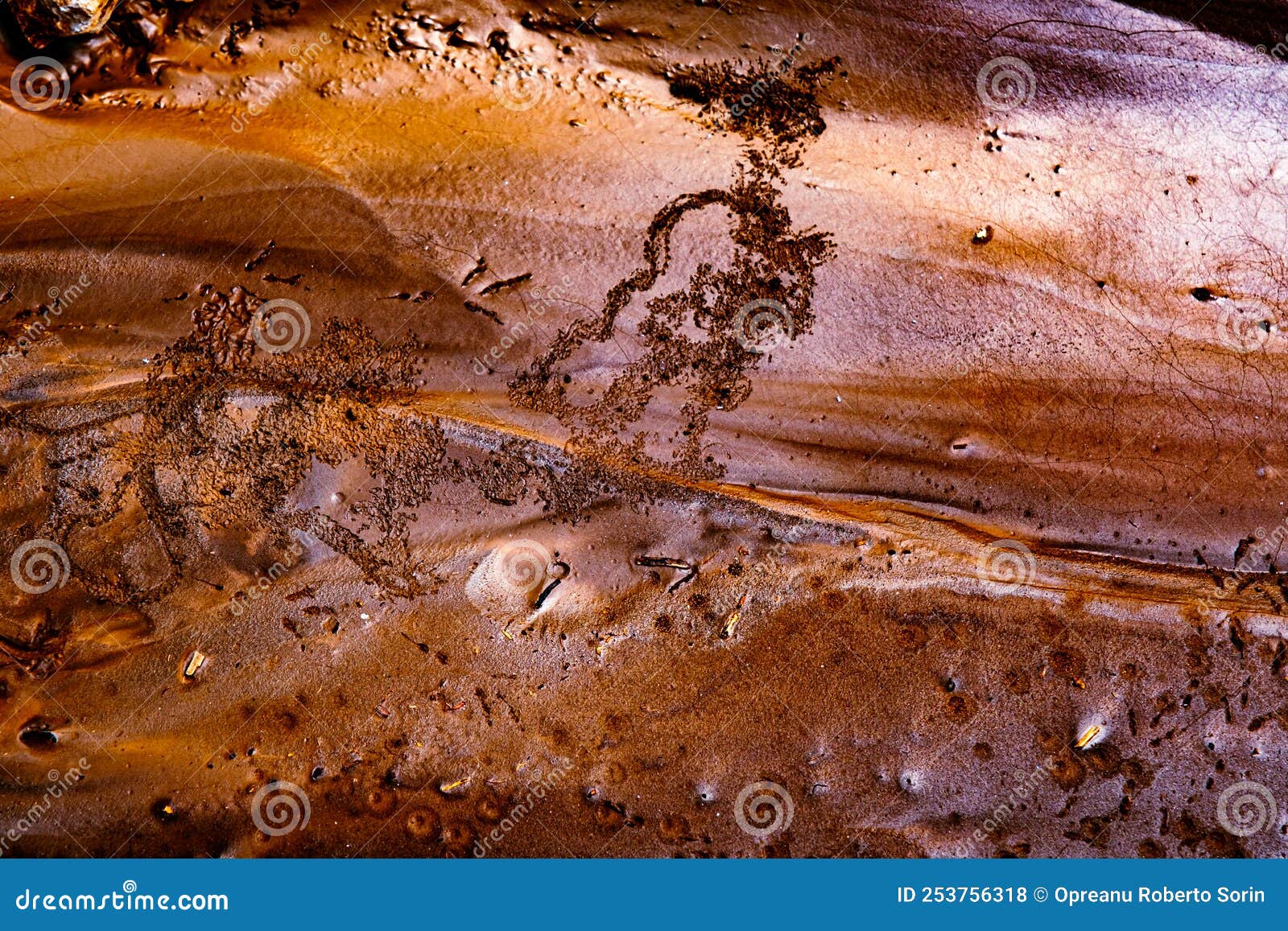 Colored mud river, stock photo. Image of nature, rain - 253756318