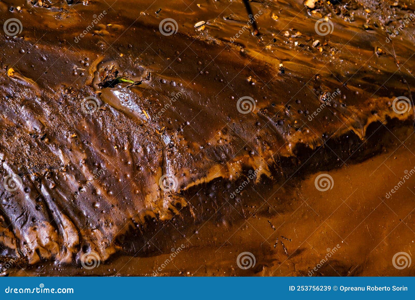 Colored mud river, stock image. Image of nature, horizontal - 253756239
