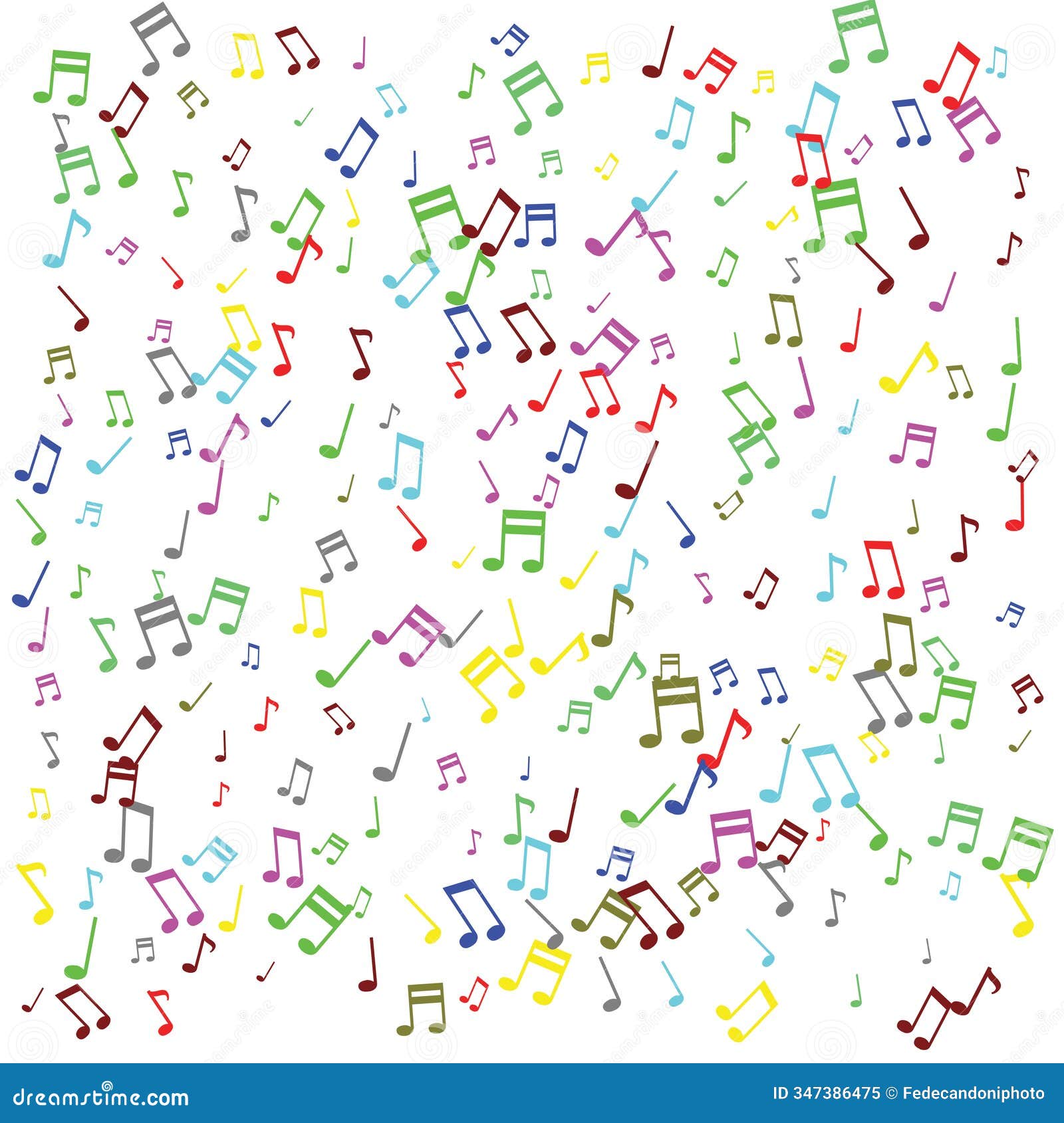 Colored Music Note Symbols Randomly Scattered Ideal As a Concept of ...