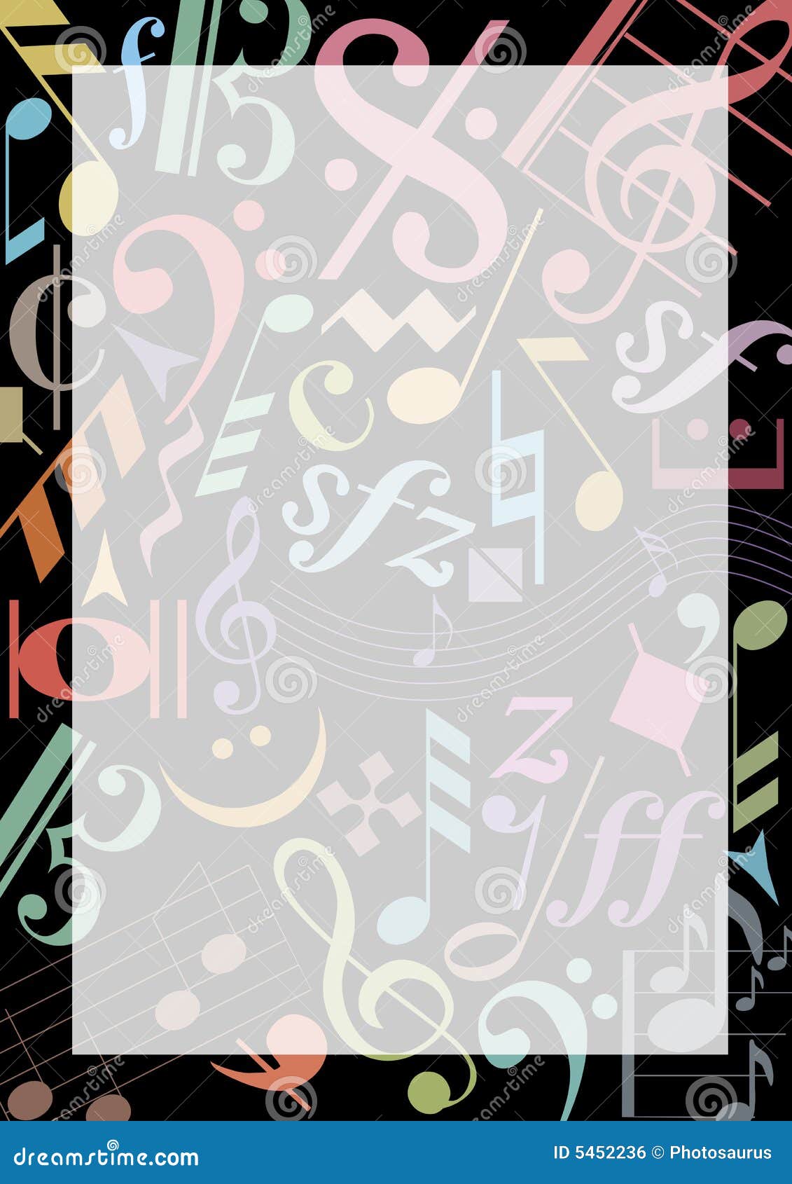 Colored music notes stock vector. Illustration of chords - 5452236