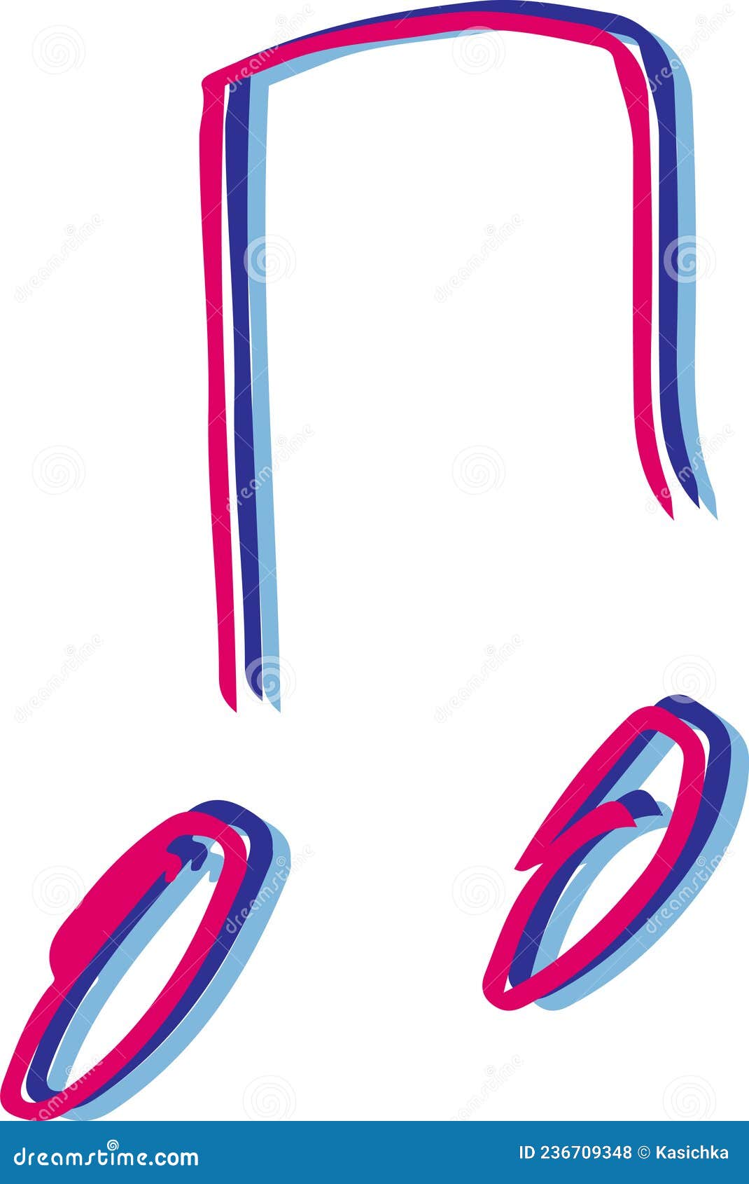 Colored music notes stock vector. Illustration of notes - 236709348