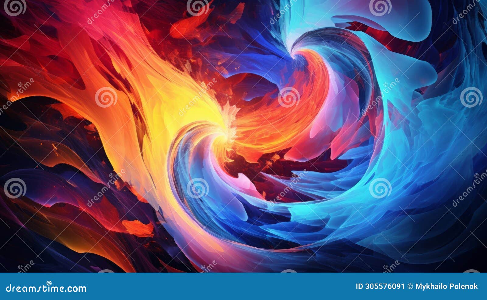 Colored Neon Swirling Vortex. Neural Network AI Generated Stock Image ...