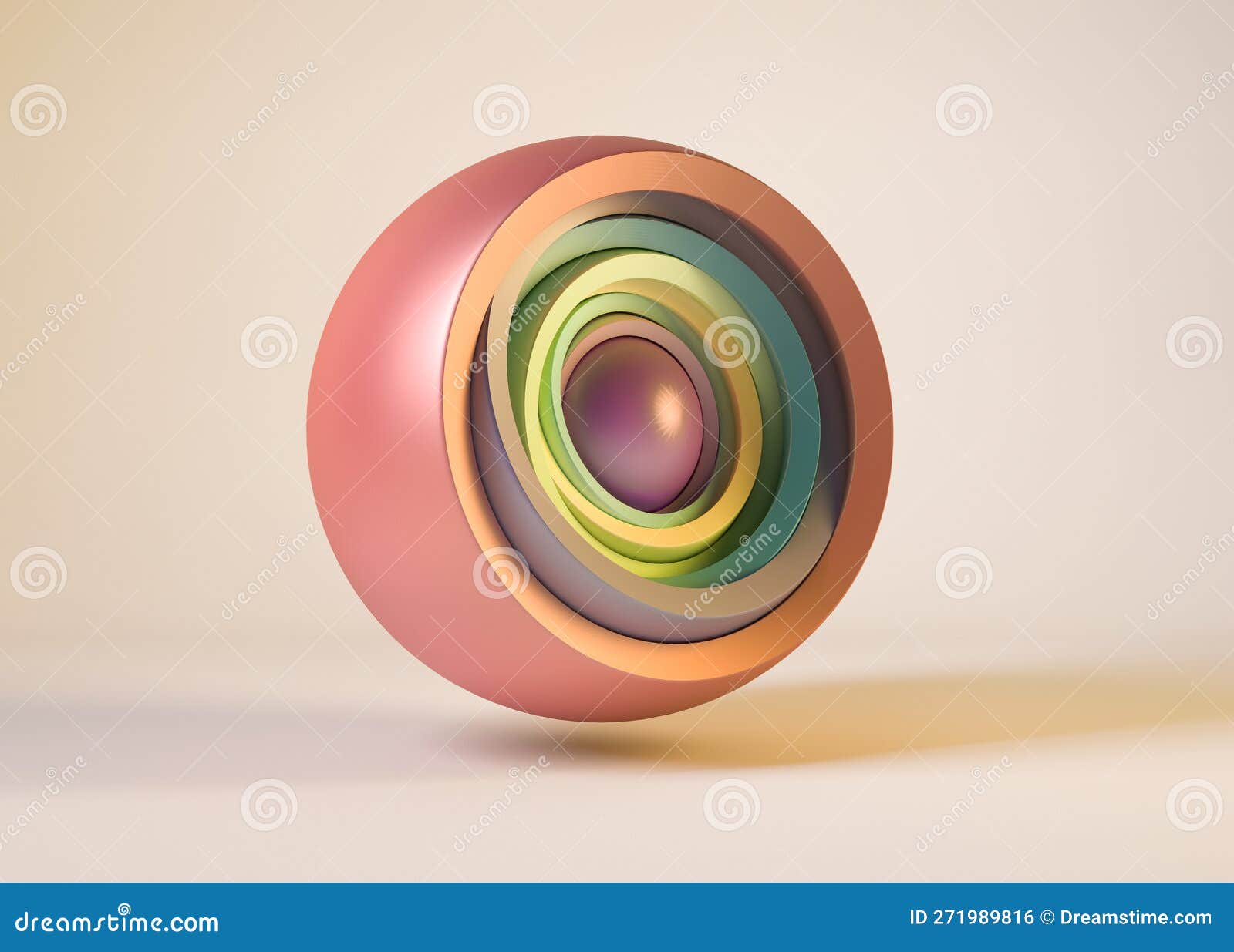 Colored Nested Spheres, 3d Rendering Stock Illustration - Illustration ...