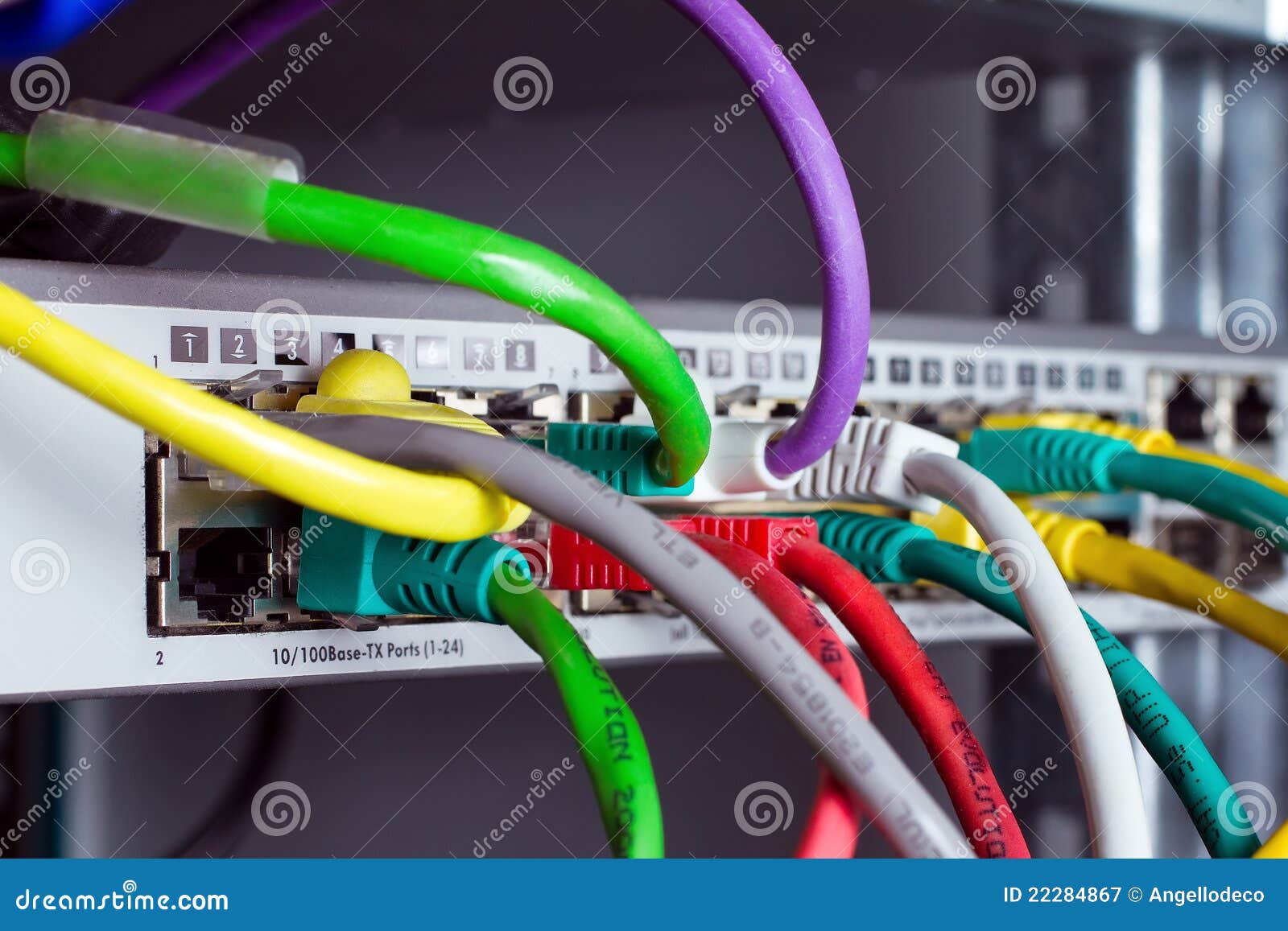 Colored Network Cables Connected To Switches Royalty-Free Stock Photo ...