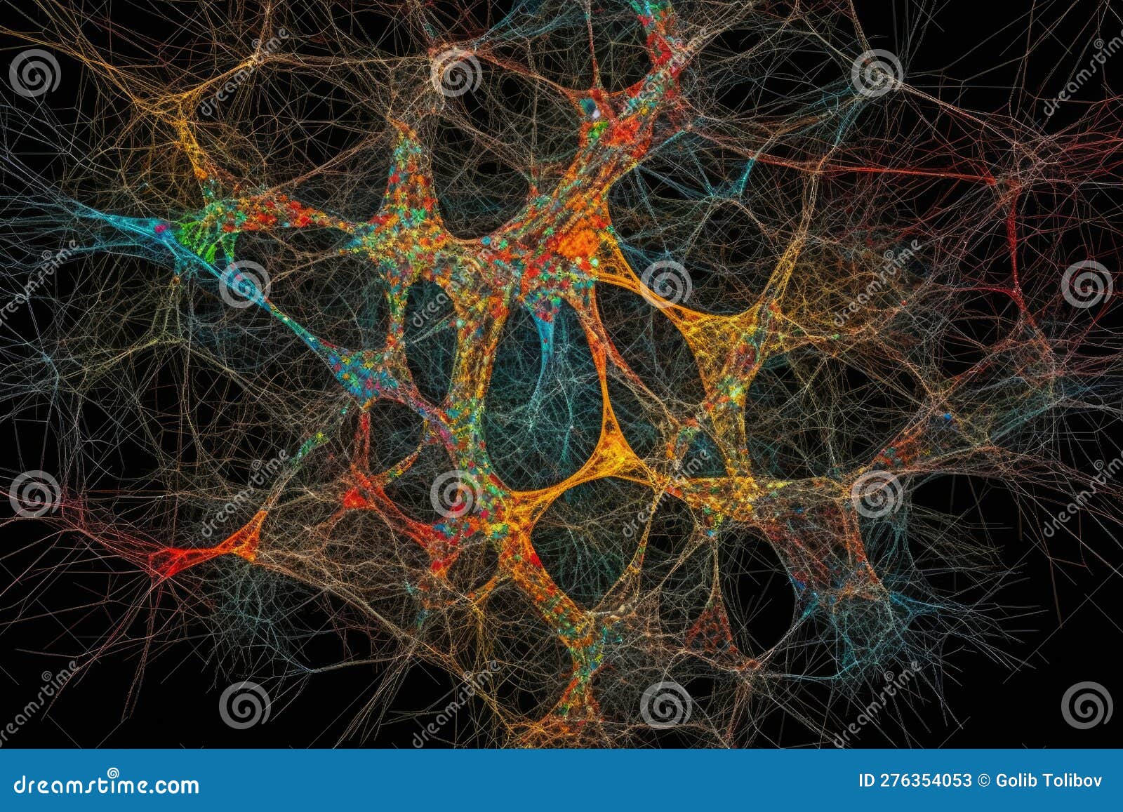 Colored Neurons Connected in a Network. Generative Ai Stock ...