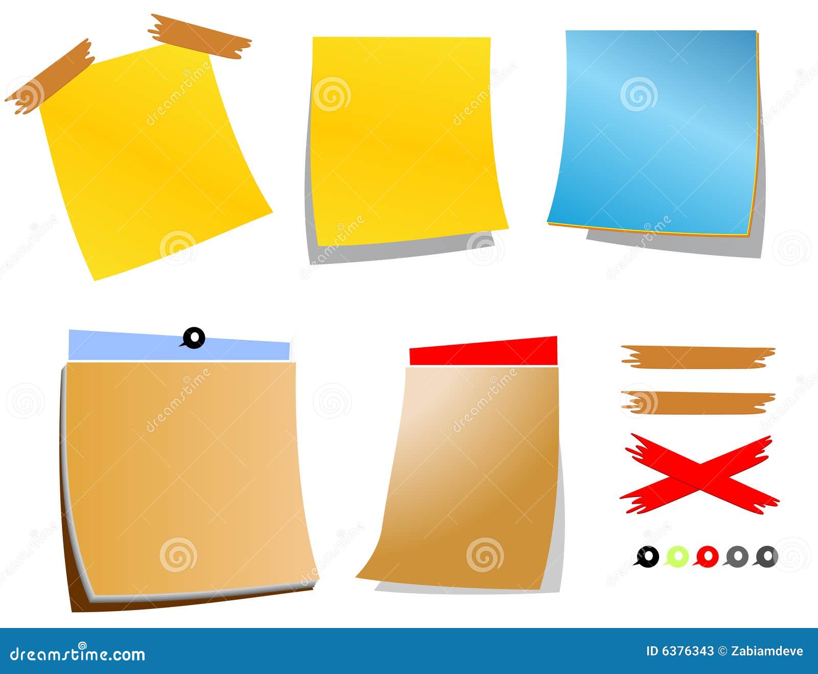 Colored notes paper stock vector. Illustration of education - 6376343