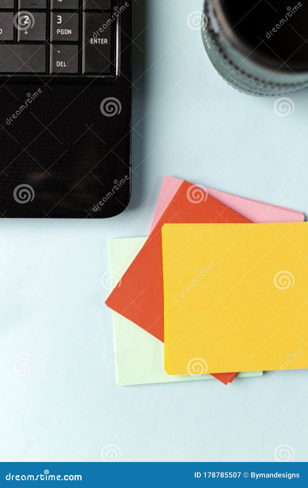 Colored Notes Papers Near a Laptop Stock Image - Image of laptop ...