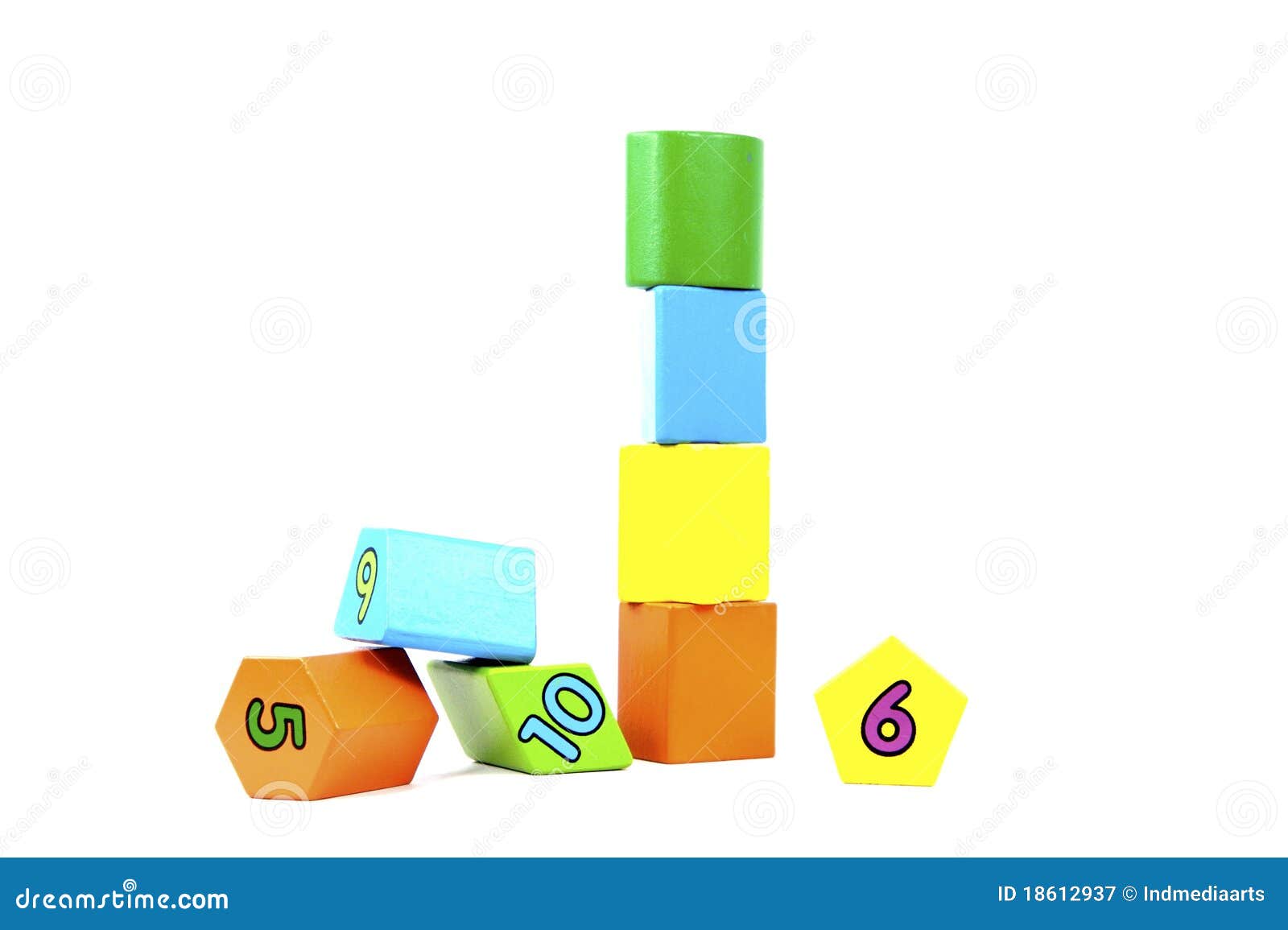 Colored Number Blocks stock image. Image of multicolor - 18612937