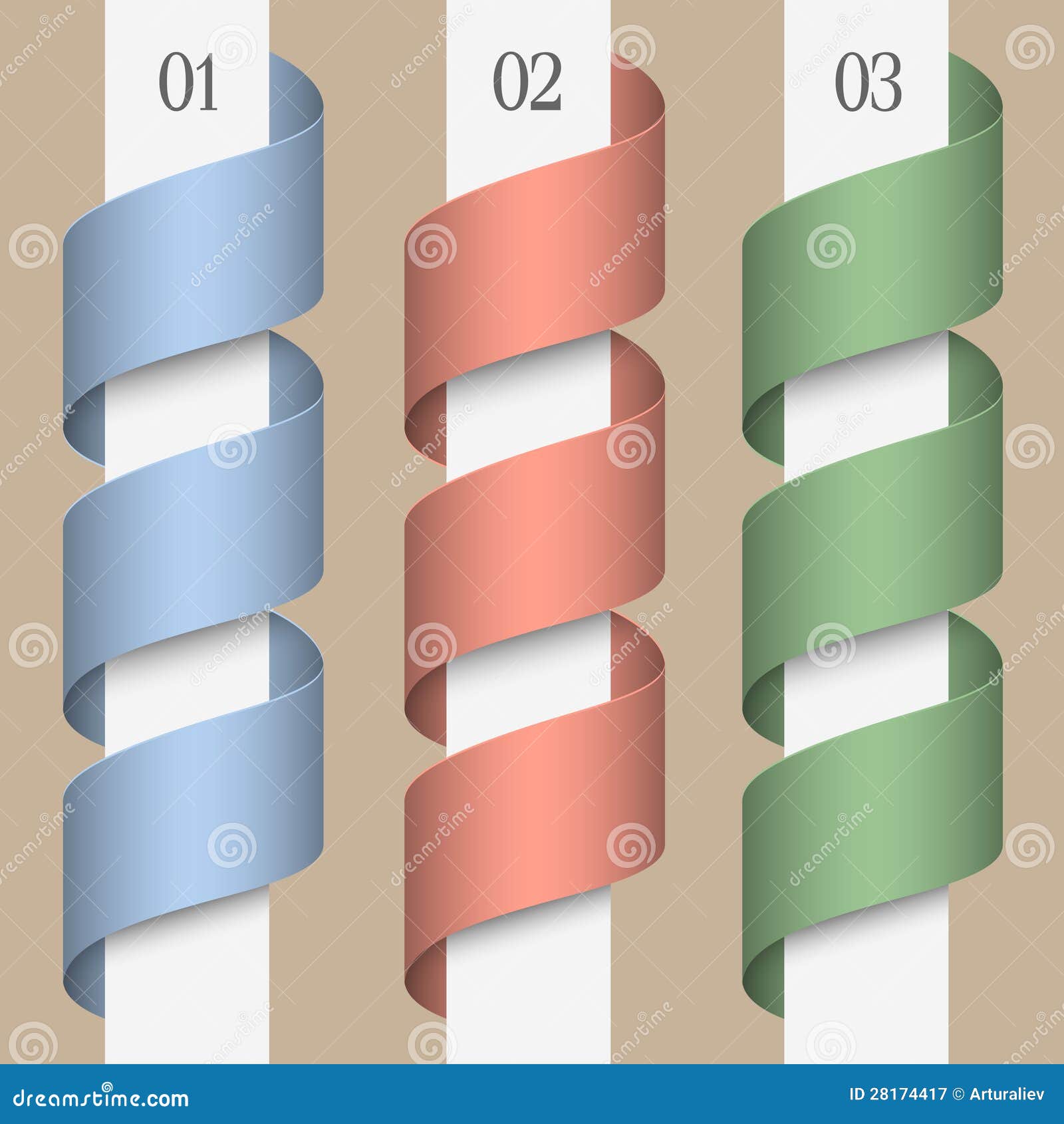 Colored Numbered Ribbons-banners Stock Vector - Illustration of ...
