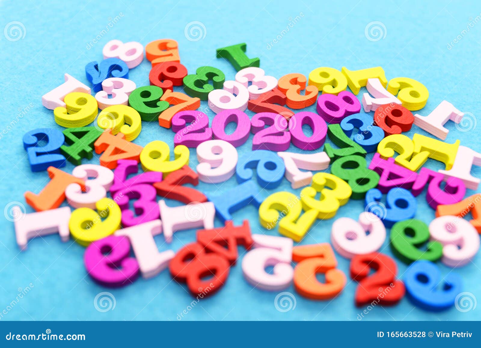 Colored Numbers 2020 on Blurred Numbers Stock Photo - Image of ...
