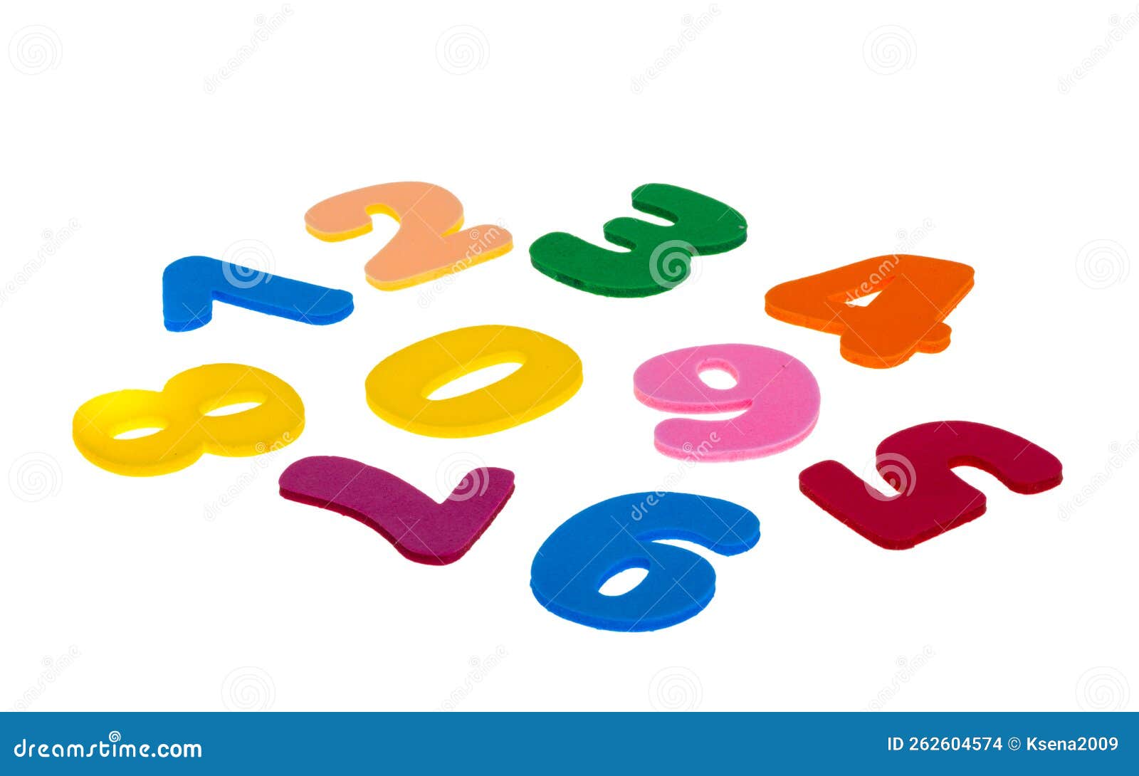 Colored numbers isolated stock photo. Image of nine - 262604574