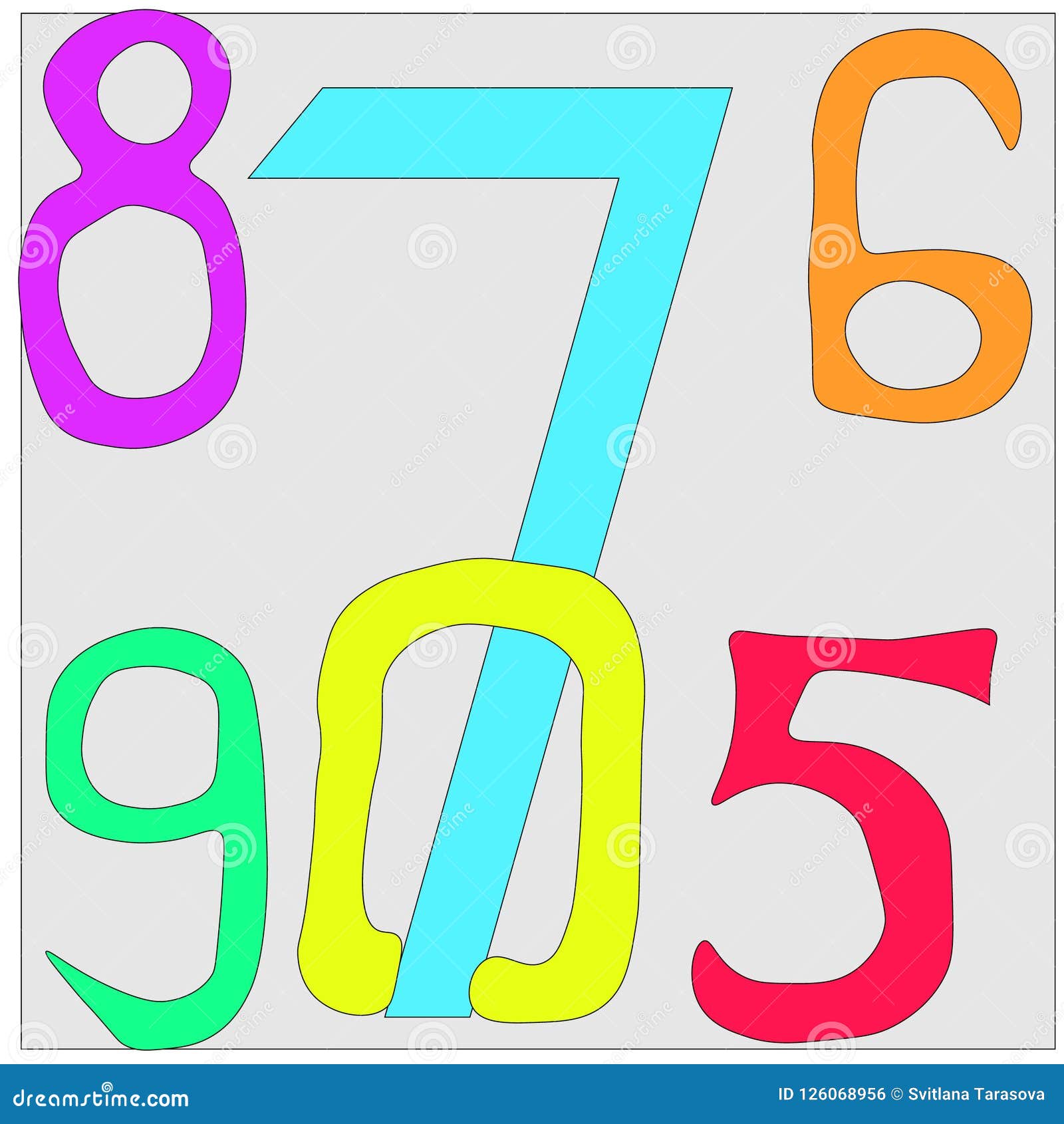 Colored Numbers for Lessons in School. Stock Vector - Illustration of ...