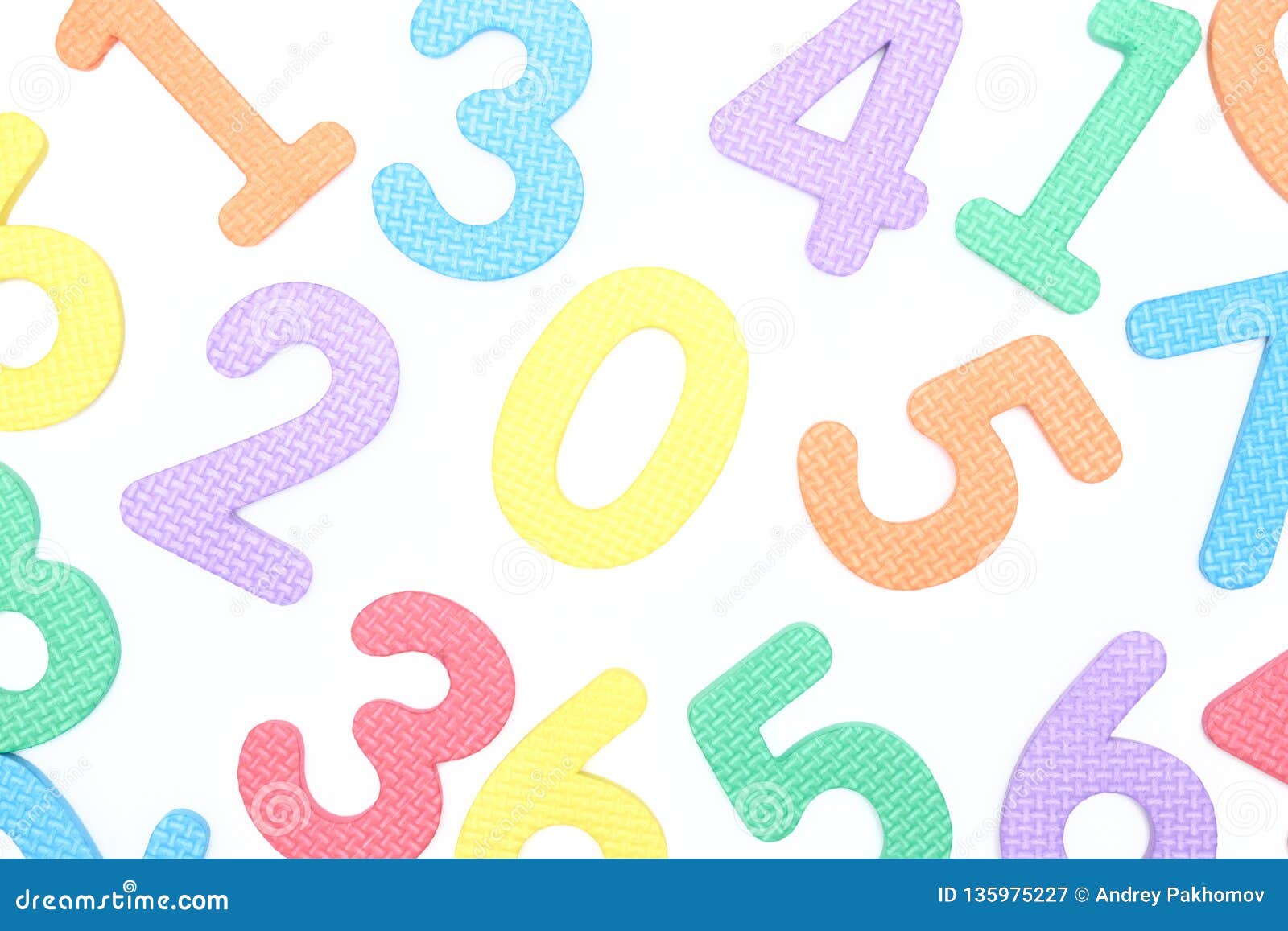 Colored Numbers on White Background. the Concept of the School. the ...