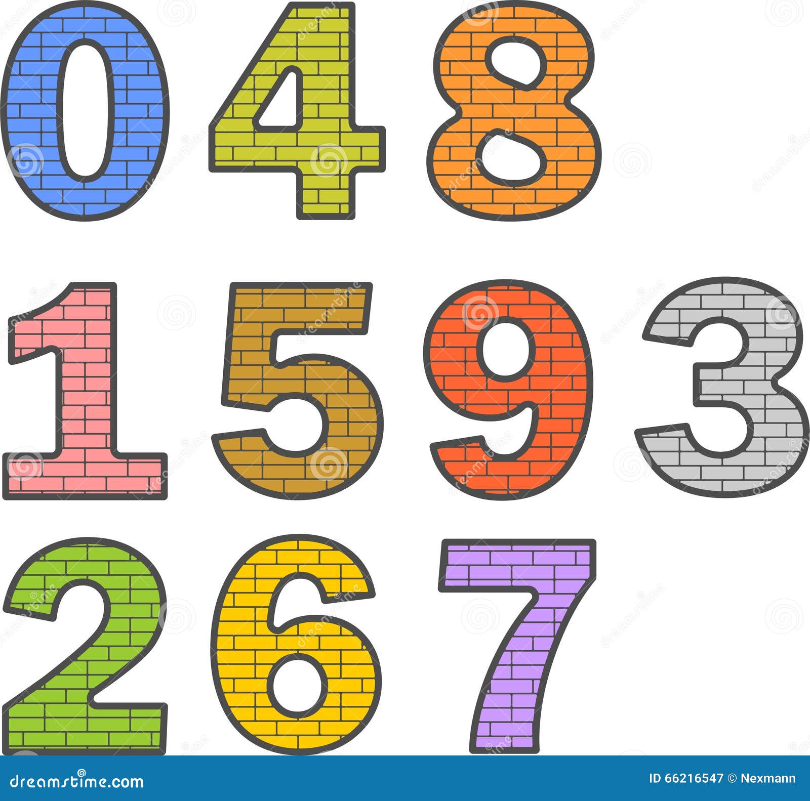 Colored numerals stock vector. Illustration of logotype - 66216547