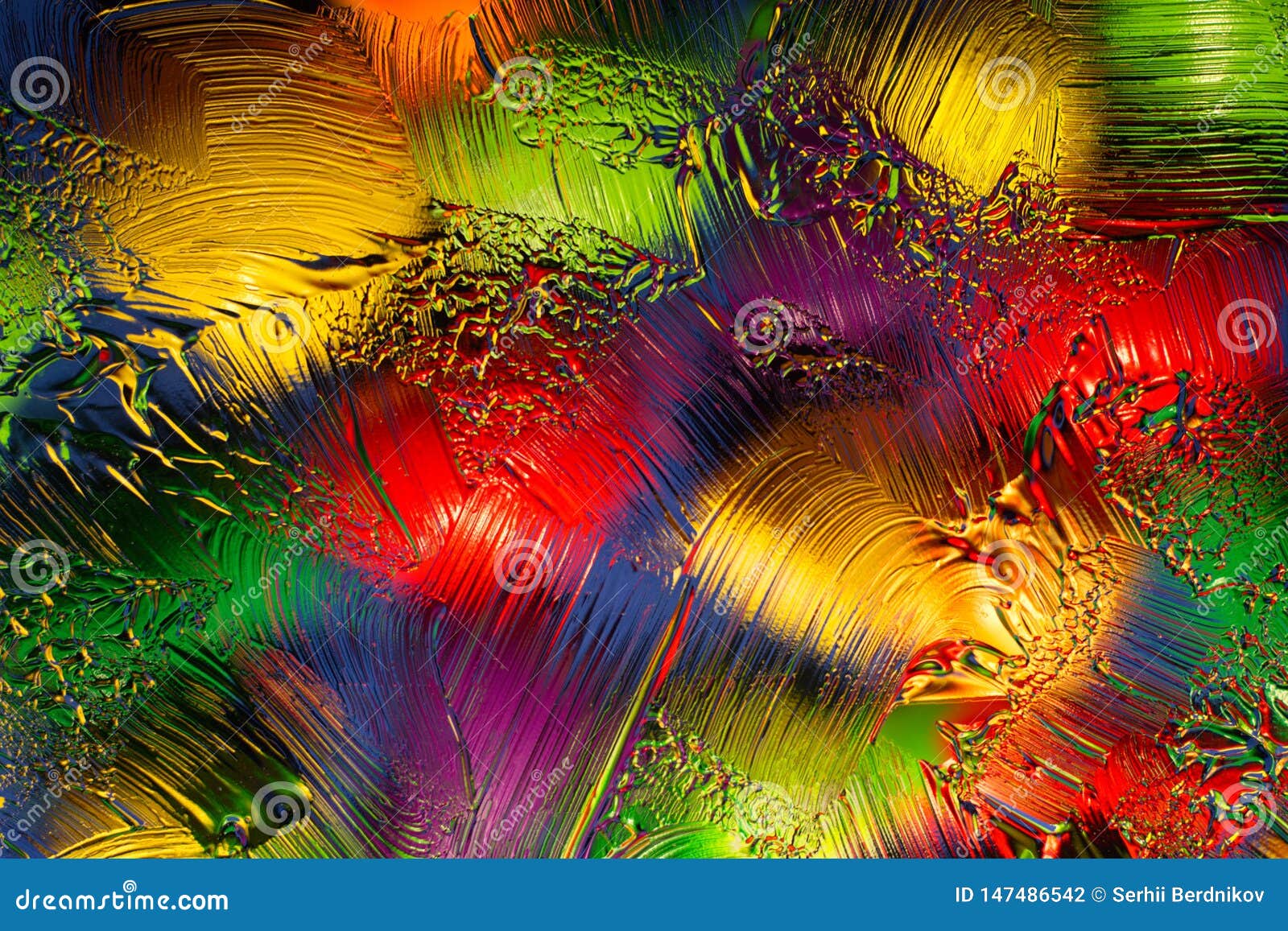 Multi-colored Objects Depicted through the Glass with Smears of Greasy ...