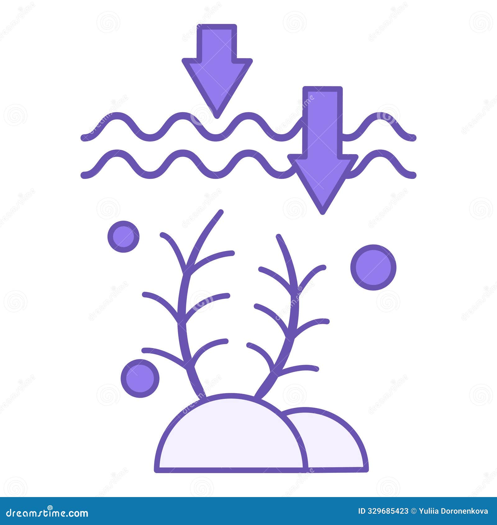 Colored Ocean Acidification Icon. Stock Vector - Illustration of change ...