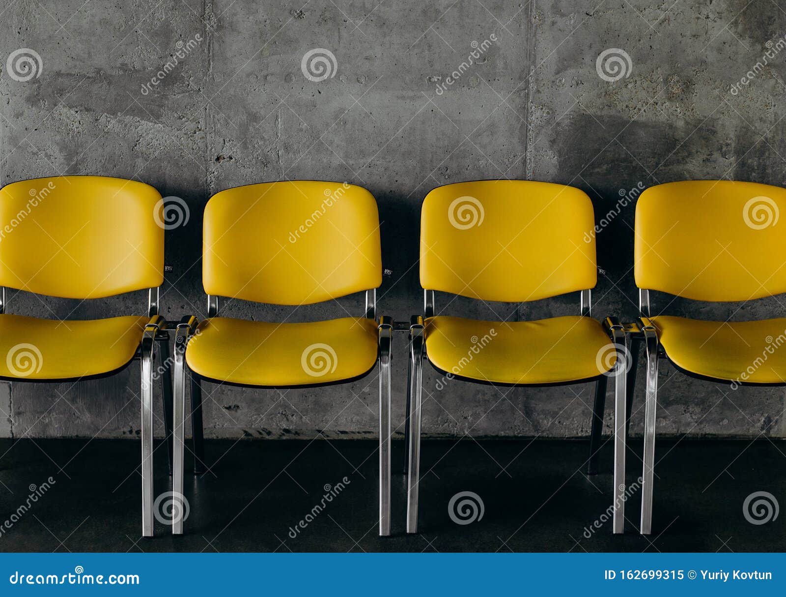 Colored Office Chairs Group Arranged Row Guests Stock Image - Image of ...