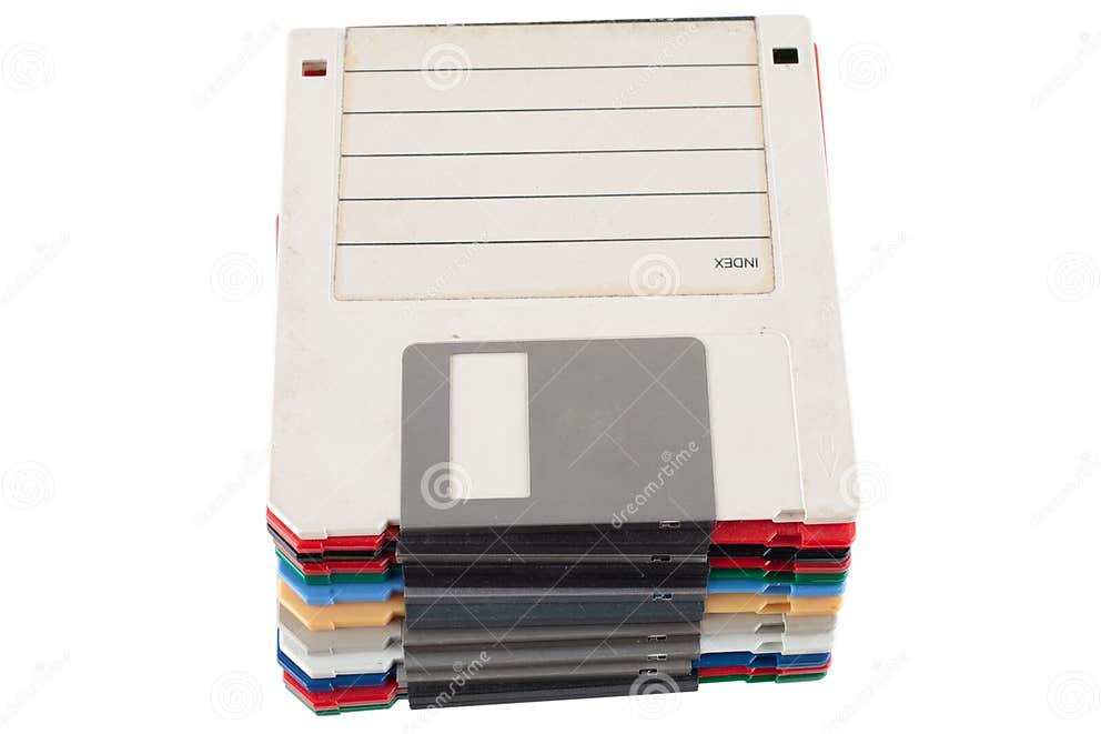 Colored Old Retro Floppy Diskettes in Stack Stock Image - Image of ...