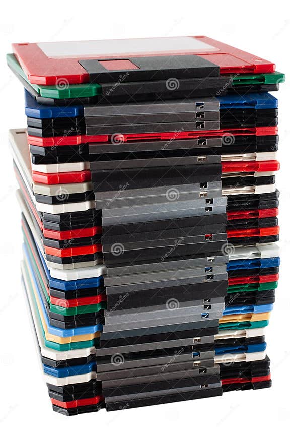 Colored Old Retro Floppy Diskettes in Stack Stock Image - Image of ...