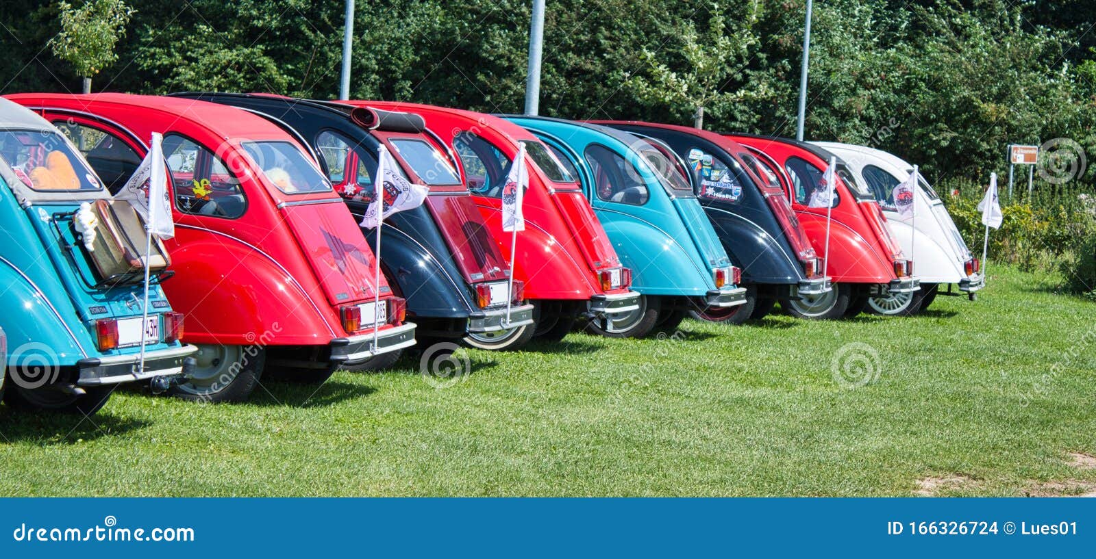 Colored Oldtimer Cars in a Row Editorial Stock Image - Image of machine ...