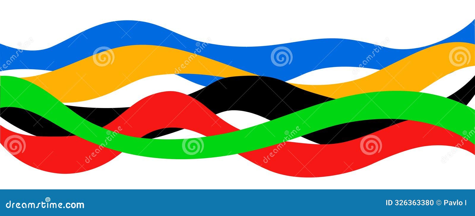 Colored Olympic Games Rainbow Wavy Lines Flag Symbol Isolated Stock ...